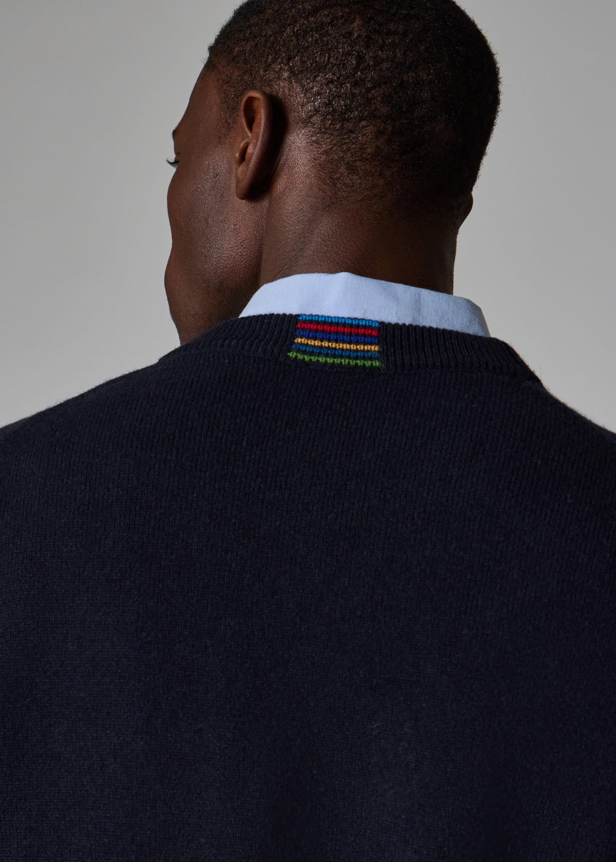 Men's Navy Merino Wool Cardigan