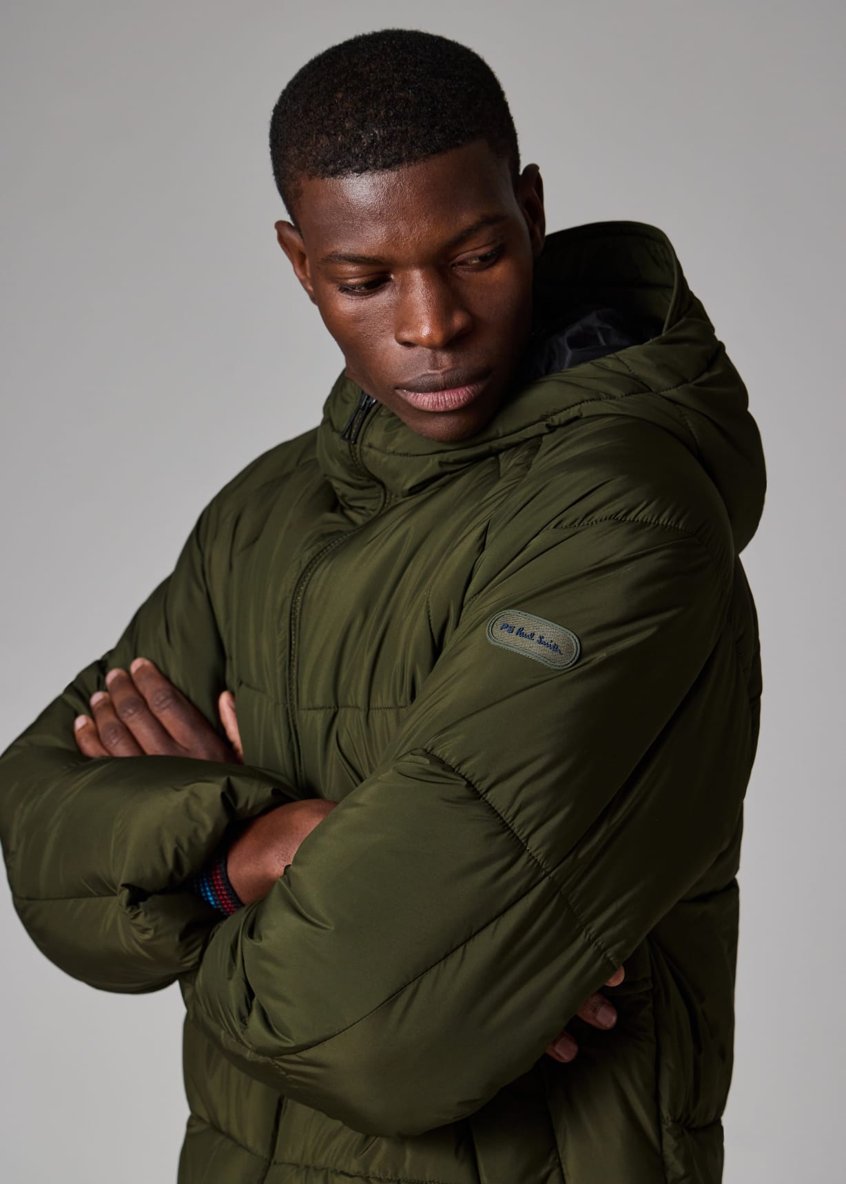 Men's Forest Green Recycled Polyester Hooded Puffer Jacket