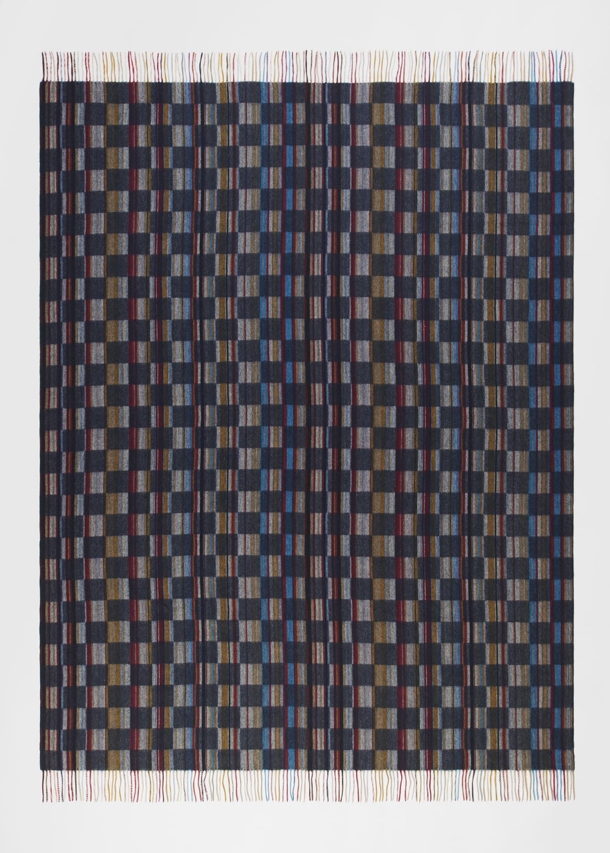 Lambswool 'Signature Stripe' Check Blanket