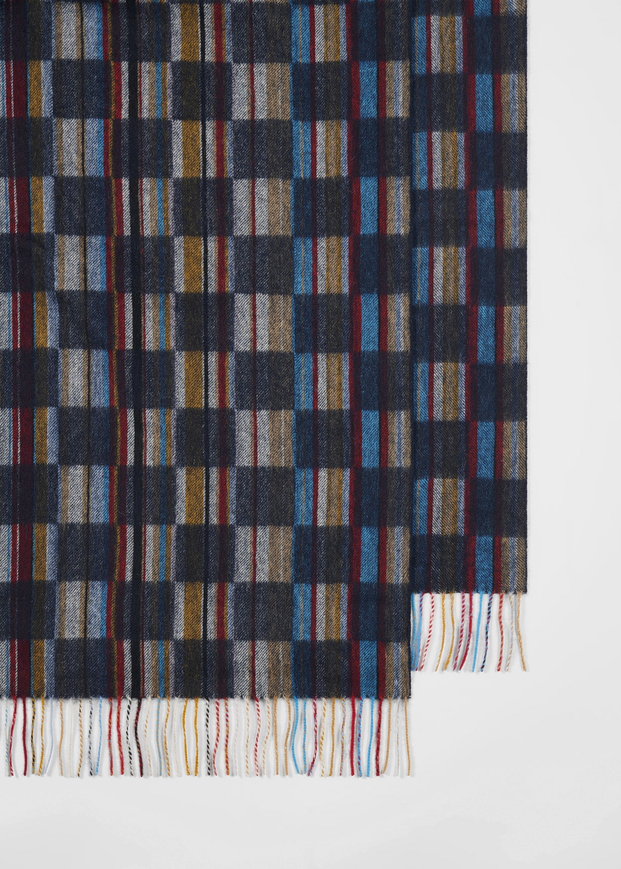 Lambswool 'Signature Stripe' Check Blanket