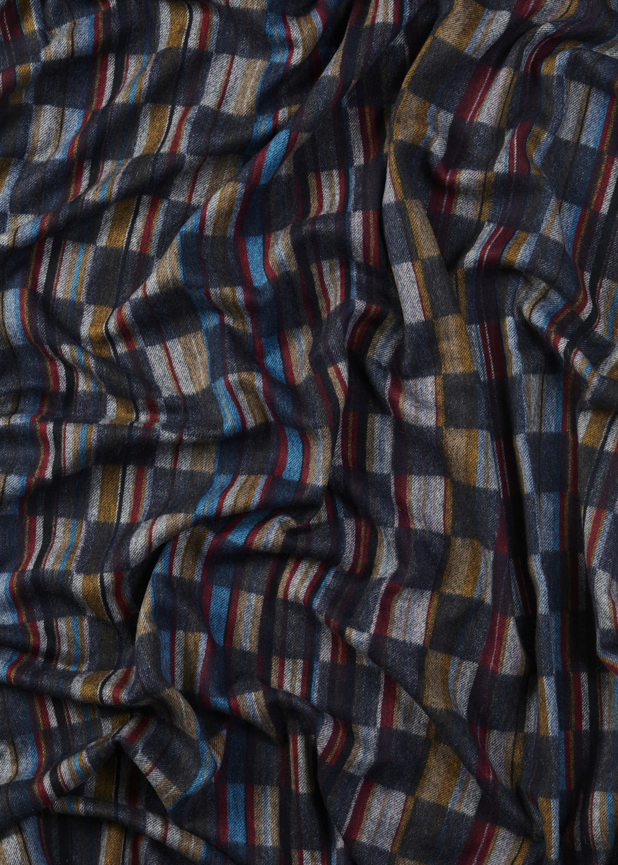Lambswool 'Signature Stripe' Check Blanket