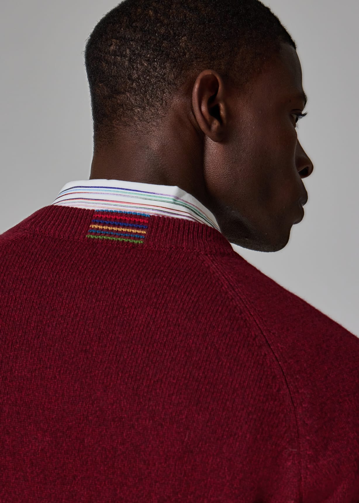 Men's Dark Red Merino Wool Sweater