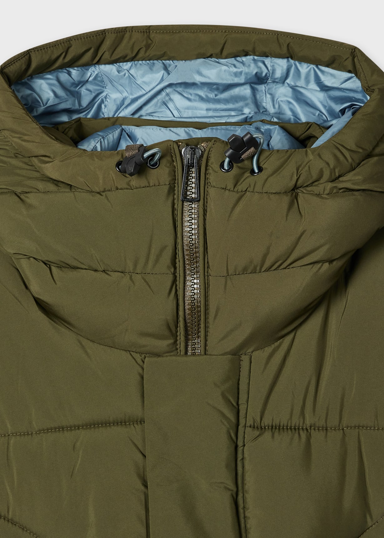 Men's Forest Green Recycled Polyester Hooded Puffer Parka Coat