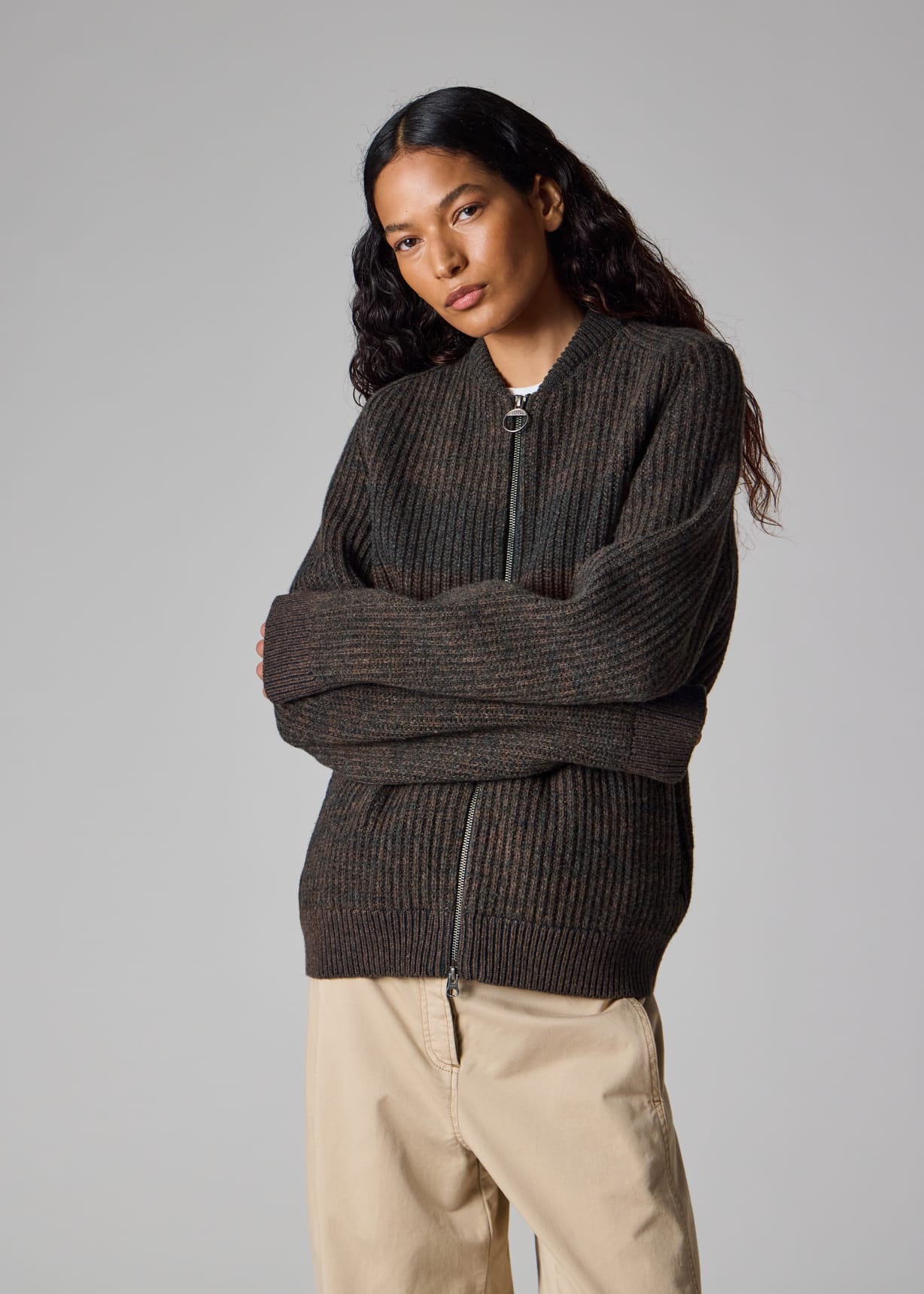 Paul Smith loves Barbour - Rustic Knitted Bomber Cardigan