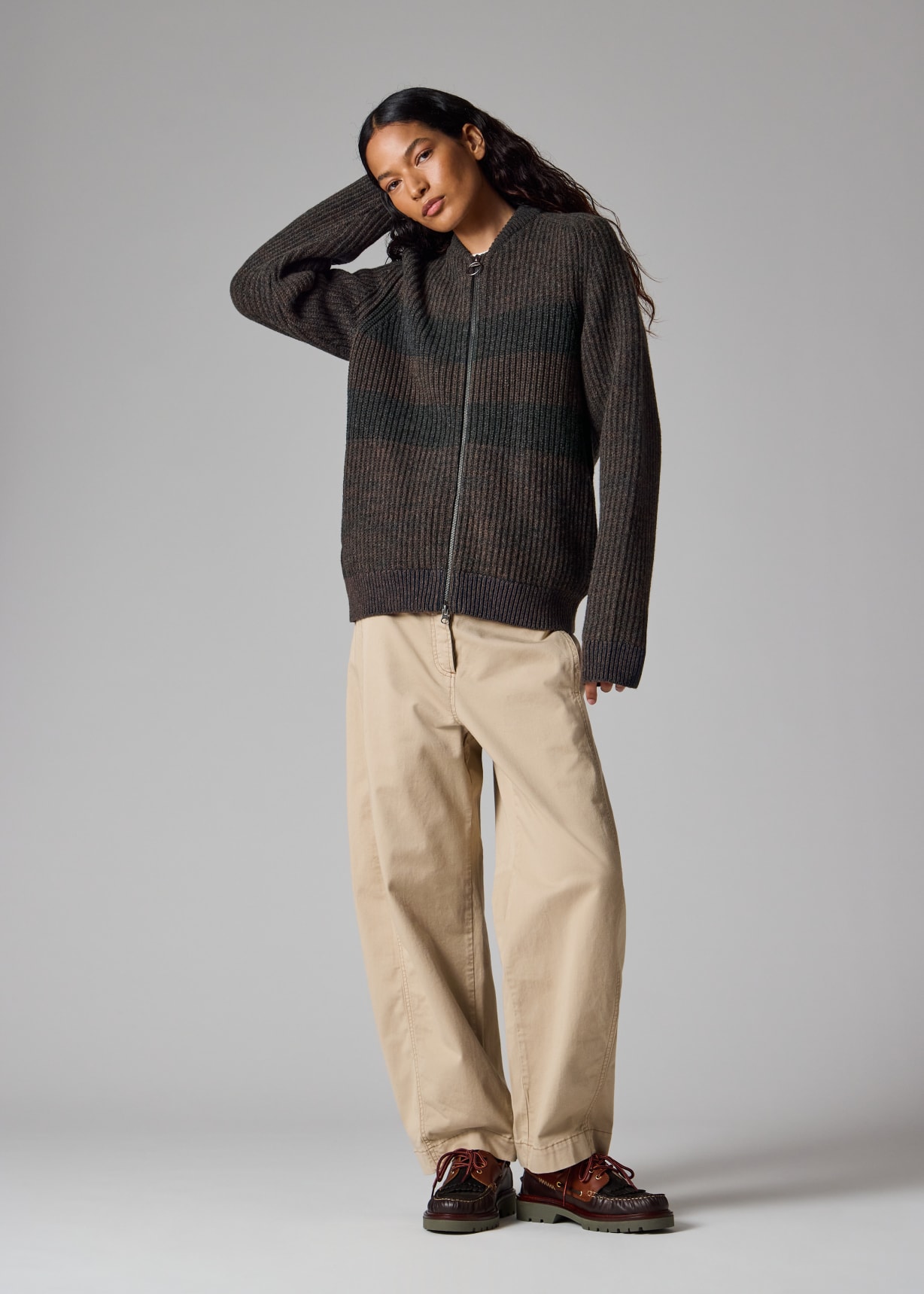 Paul Smith loves Barbour - Rustic Knitted Bomber Cardigan