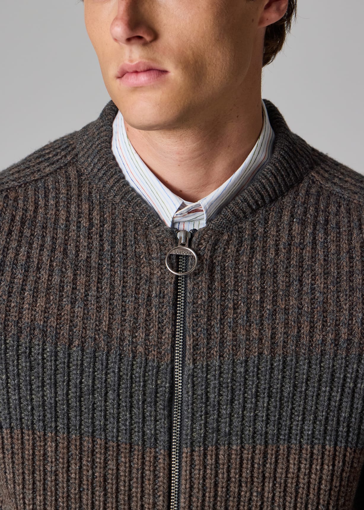 Paul Smith loves Barbour - Rustic Knitted Bomber Cardigan