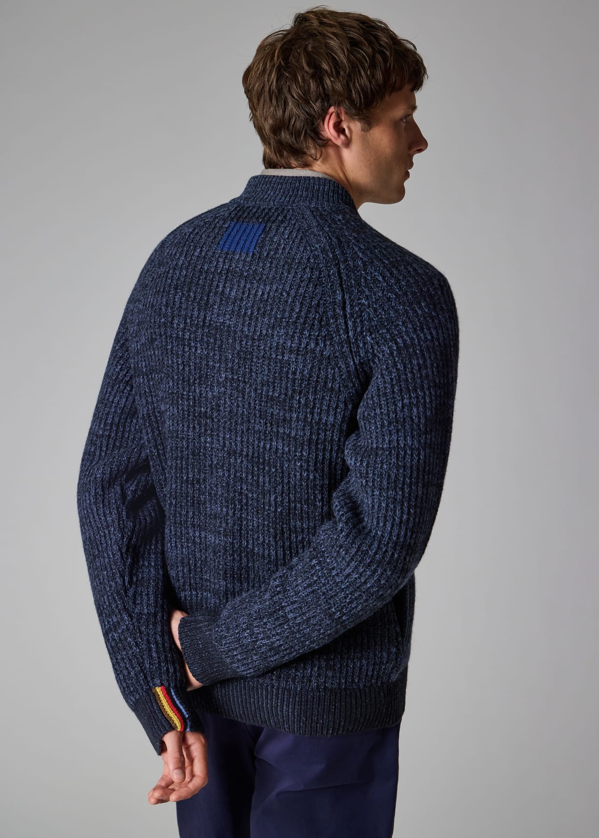 Paul Smith loves Barbour - Navy Knitted Bomber Cardigan