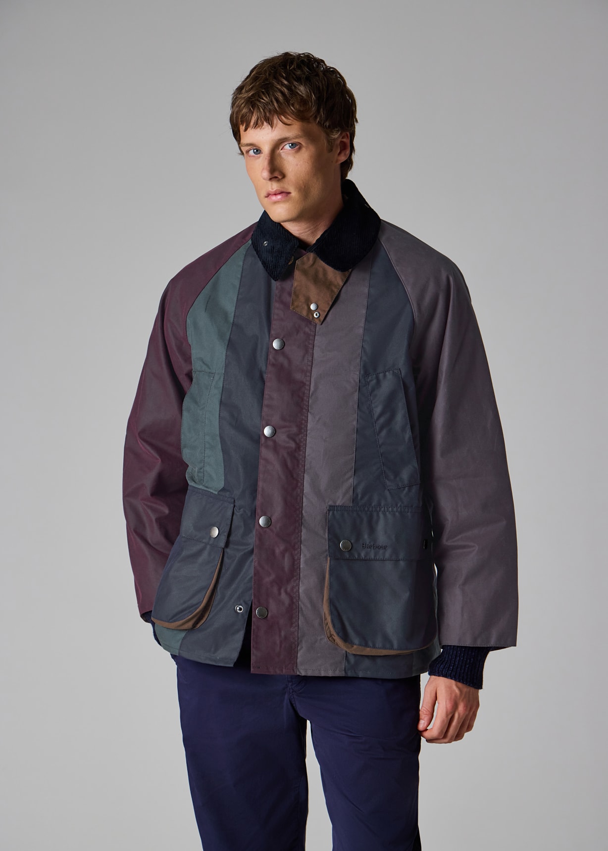 Paul Smith loves Barbour - Striped Oversized Bedale Wax Jacket
