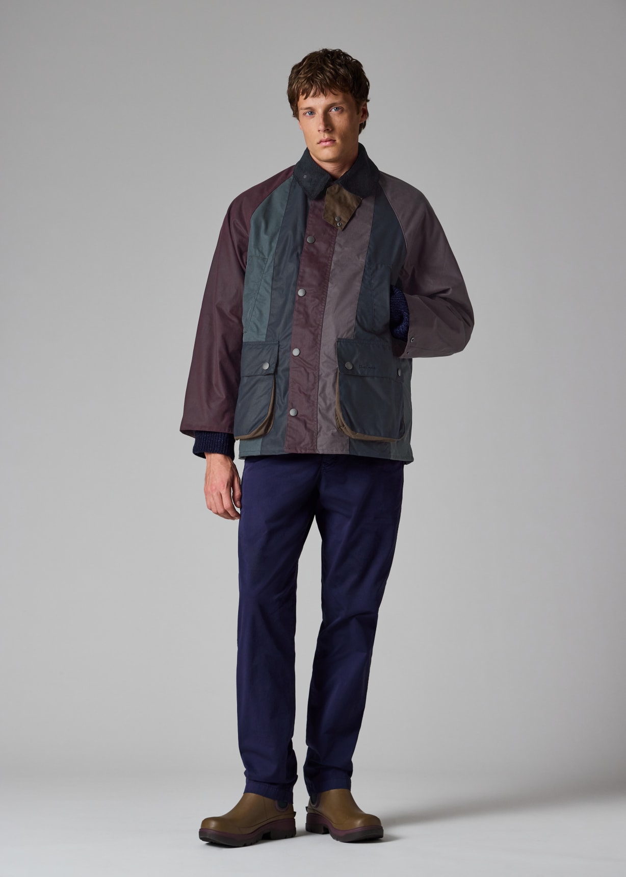 Paul Smith loves Barbour - Striped Oversized Bedale Wax Jacket