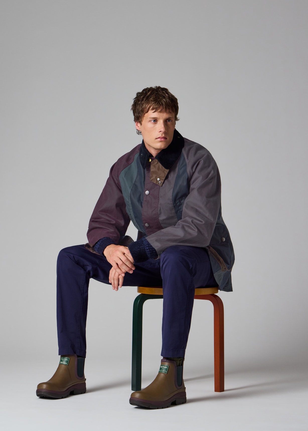 Paul Smith loves Barbour - Striped Oversized Bedale Wax Jacket