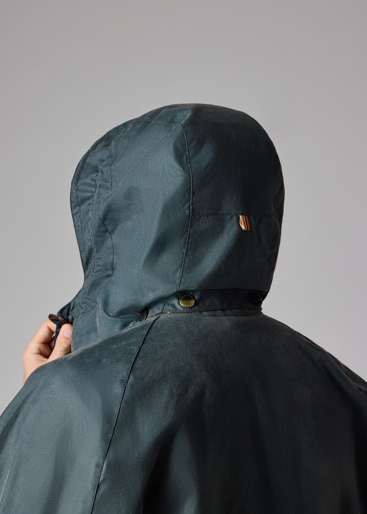 Paul Smith loves Barbour - Dark Slate Waxed Hood