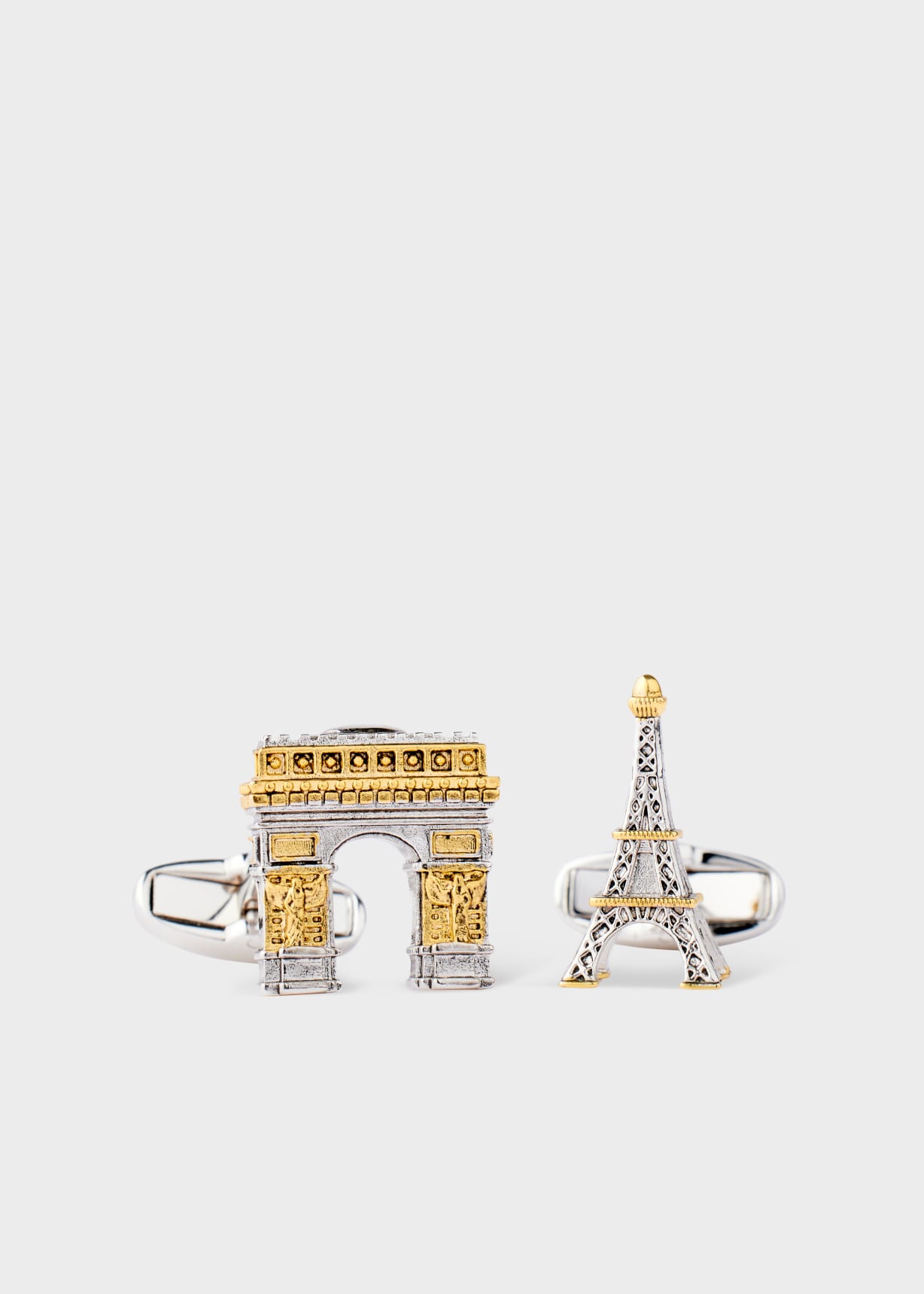 Men's Silver and Gold 'Paris Souvenir' Cufflinks