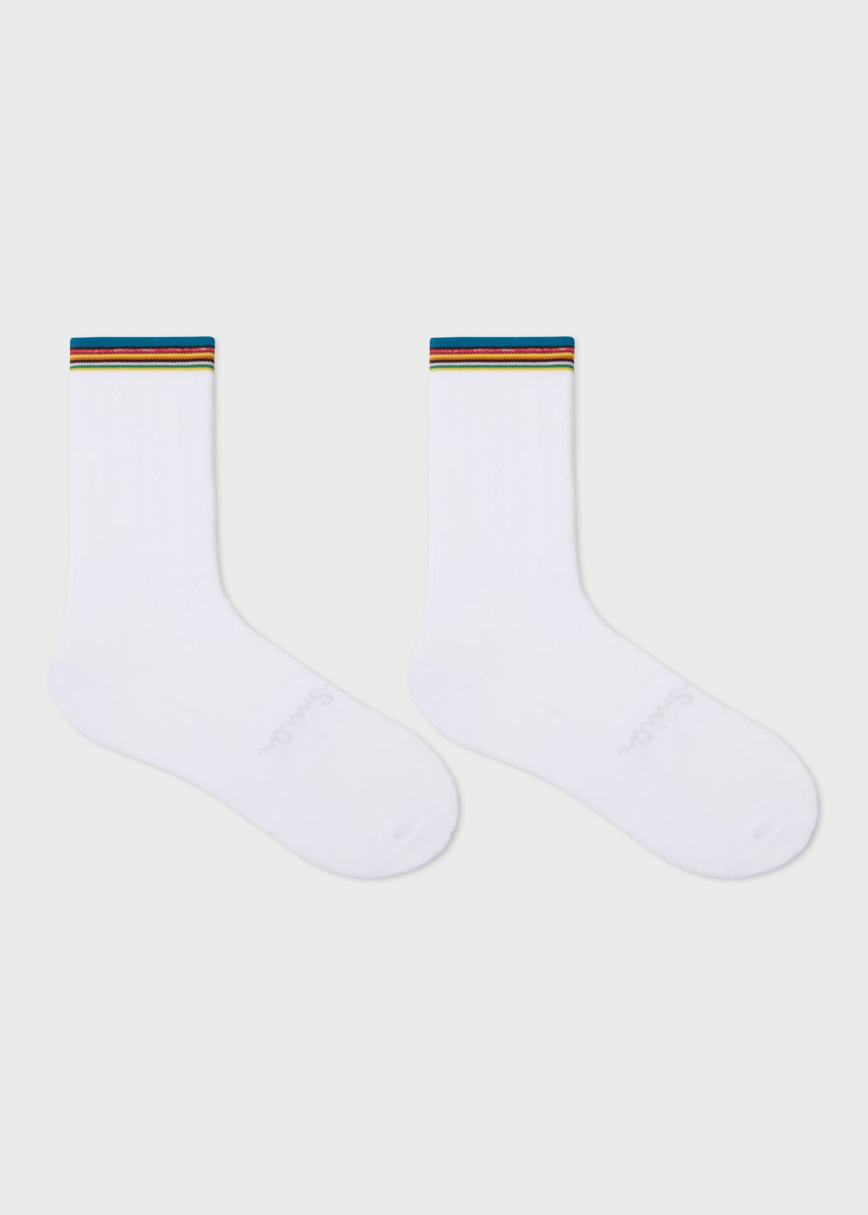 White 'Signature Stripe' Tipping Cycling Socks