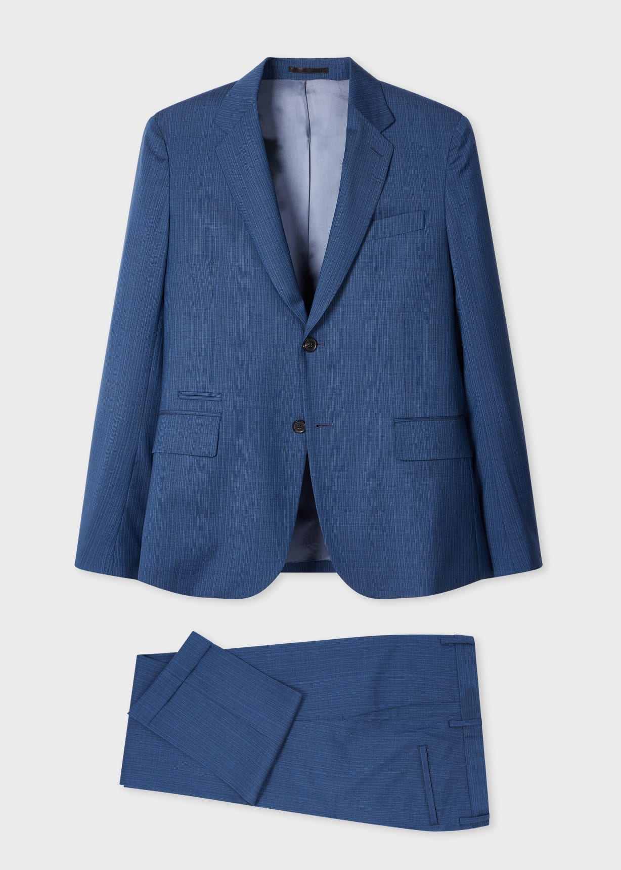 Men's Navy Blue Check Wool Suit