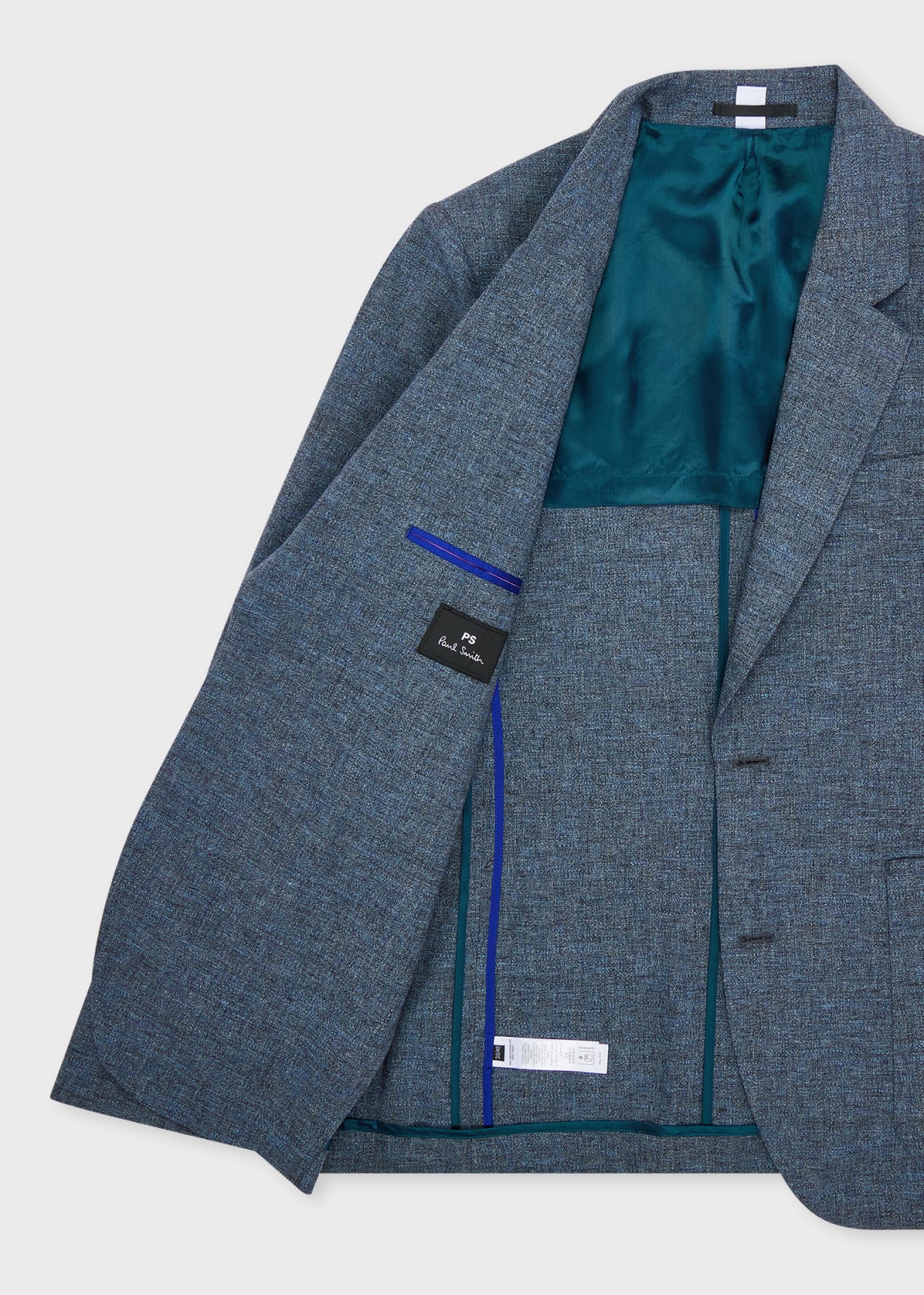 Men's Slate Blue Cotton-Linen Melange Suit