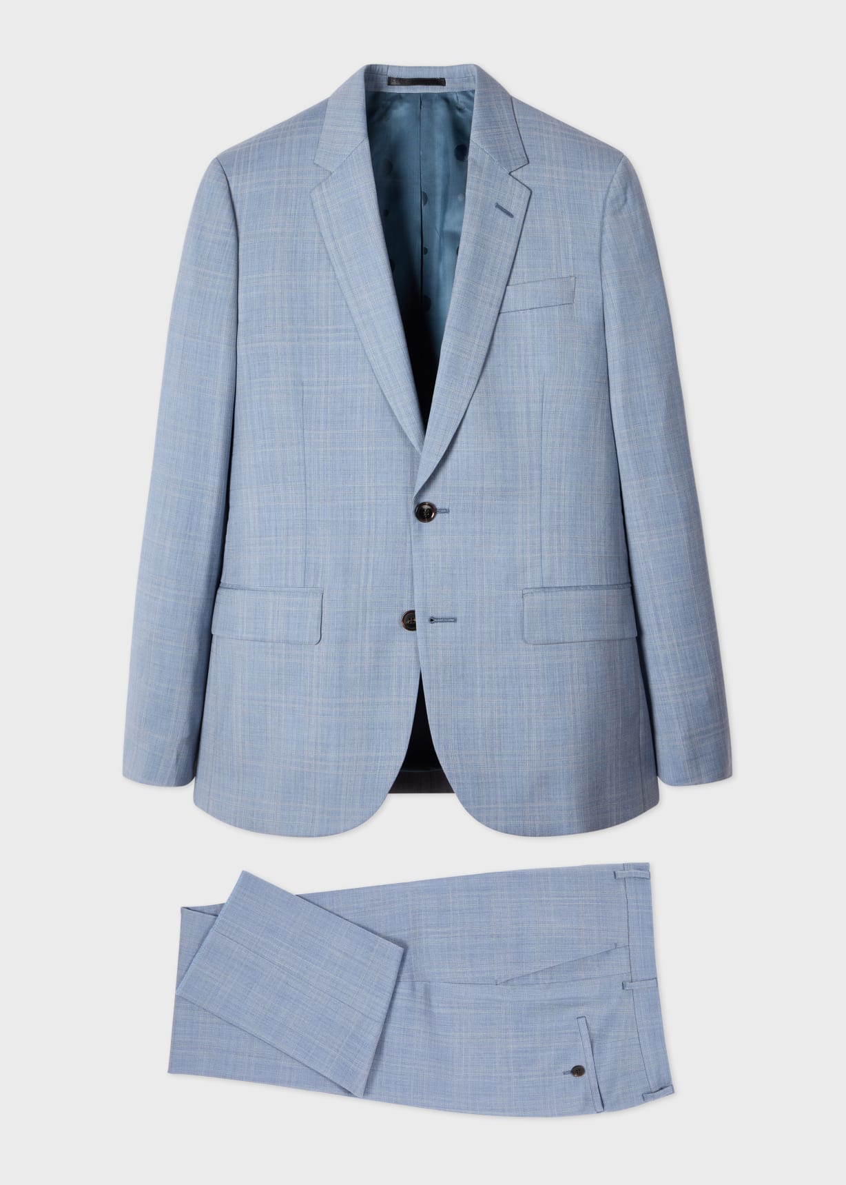 The Soho - Tailored-Fit Light Blue Check Wool Suit