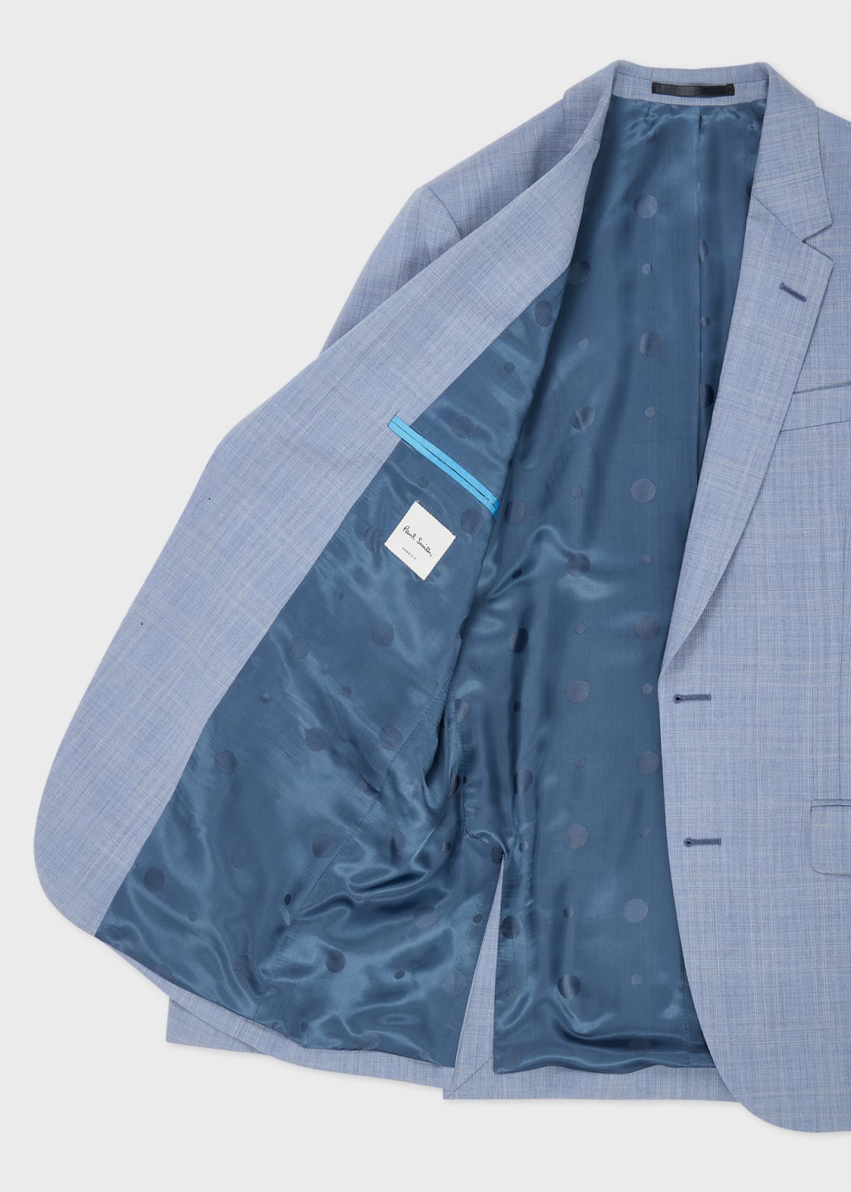 The Soho - Tailored-Fit Light Blue Check Wool Suit