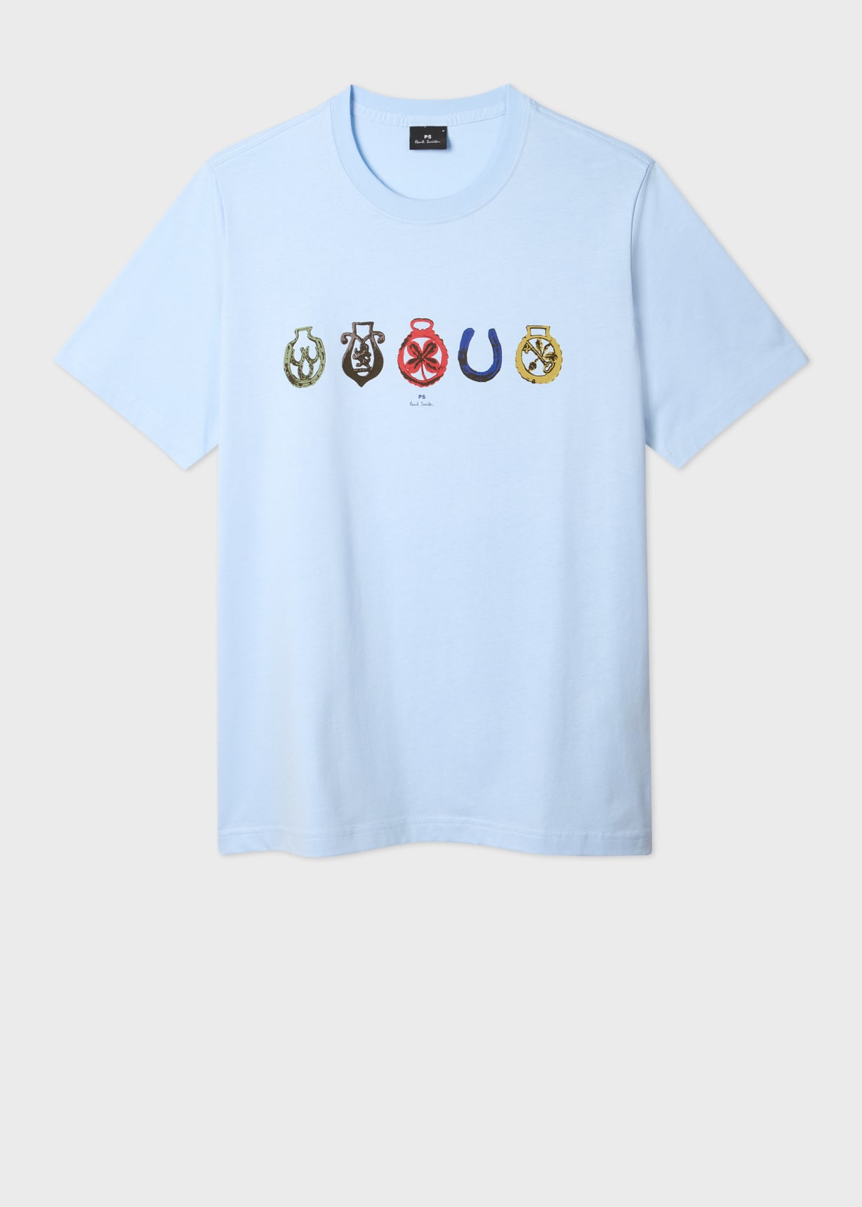 Men's Sky Blue 'Lucky Charms' Print T-Shirt