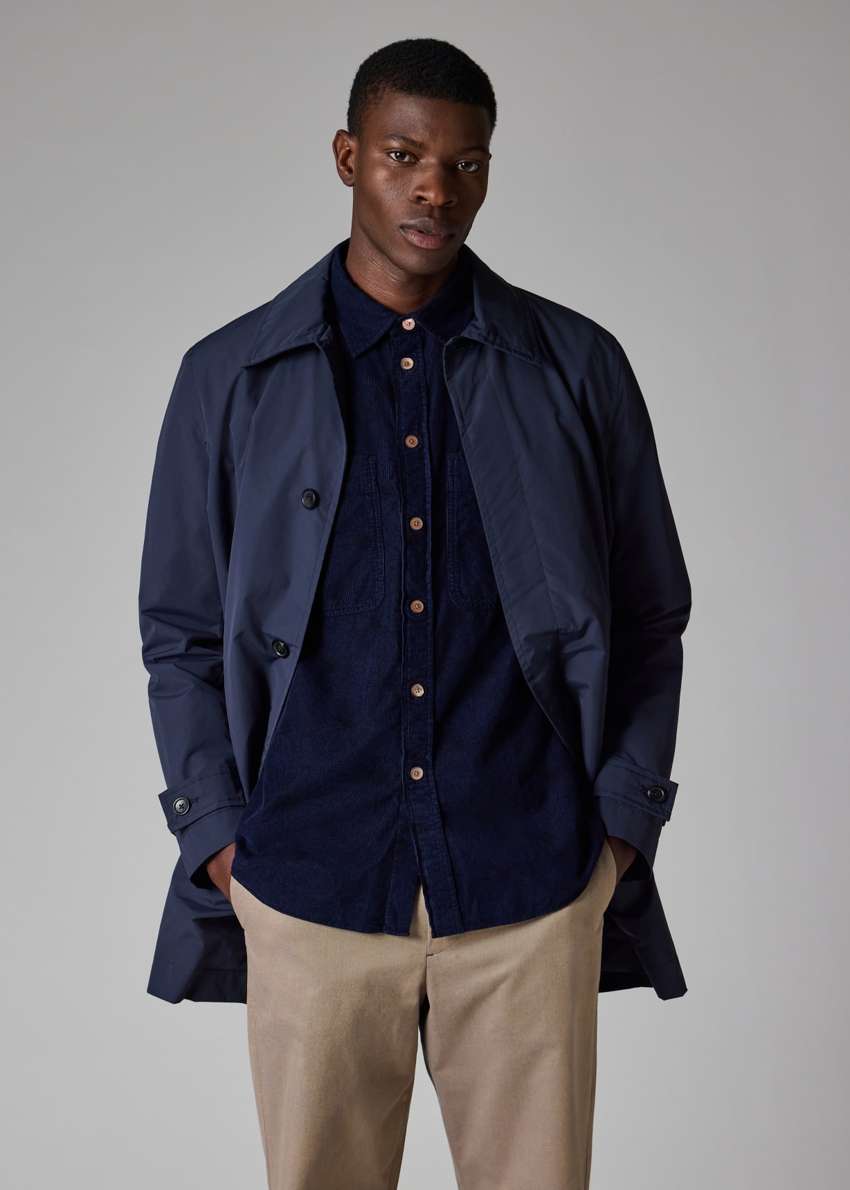 Men's Navy Lined Mac