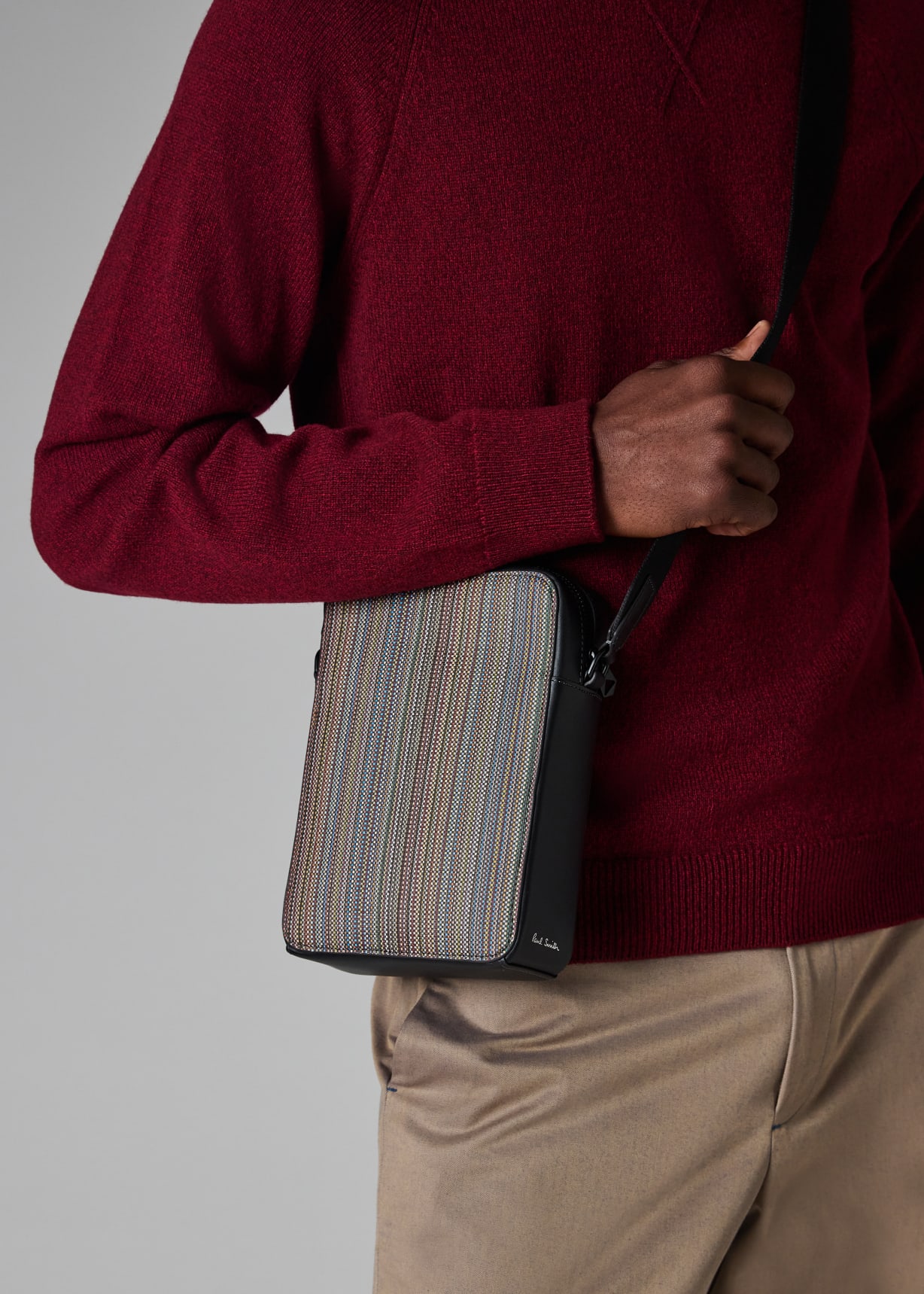 Multicolour 'Signature Stripe' Coated Canvas Flight Bag