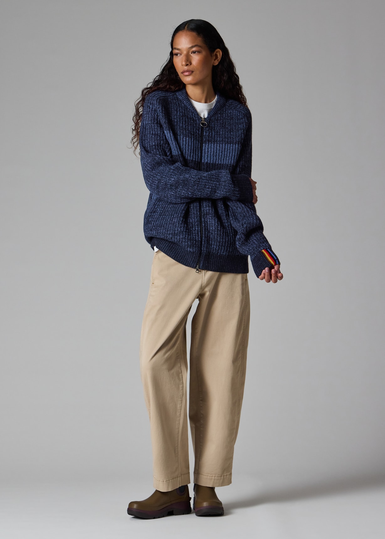 Paul Smith loves Barbour - Navy Knitted Bomber Cardigan