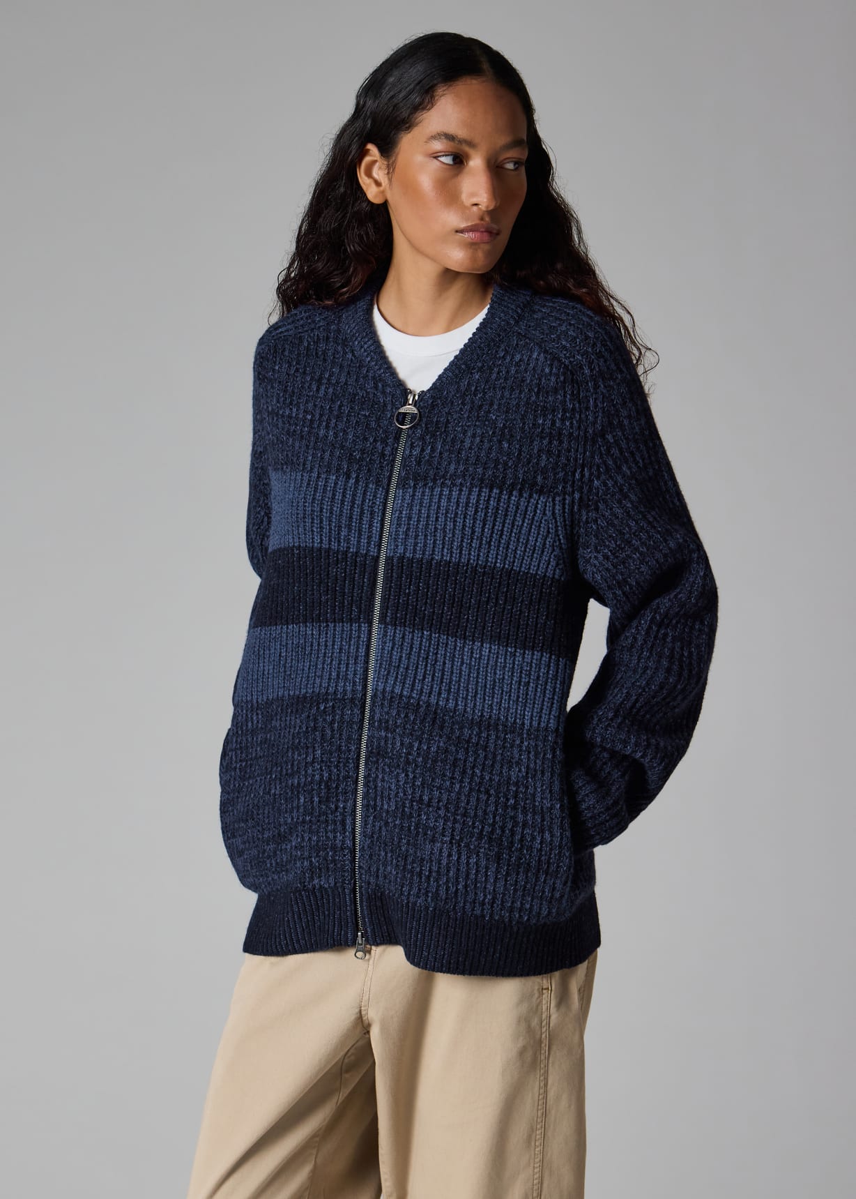 Paul Smith loves Barbour - Navy Knitted Bomber Cardigan