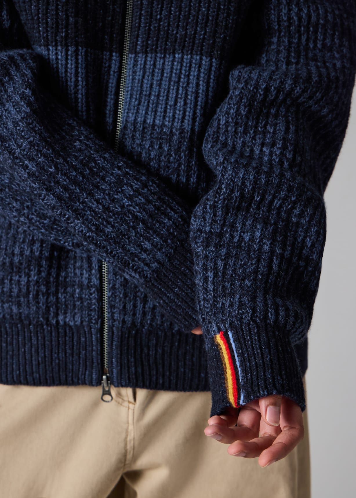 Paul Smith loves Barbour - Navy Knitted Bomber Cardigan