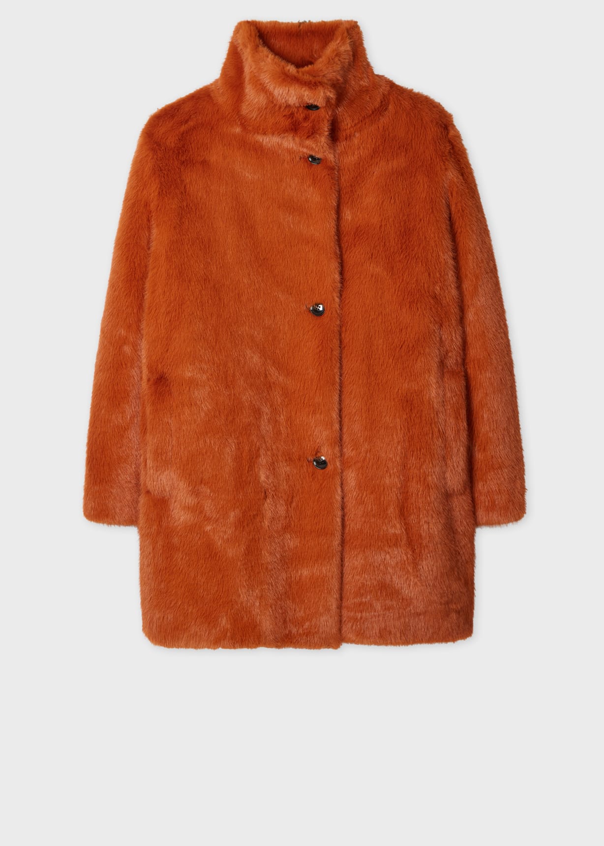 Women's Rust Orange Faux Fur Coat