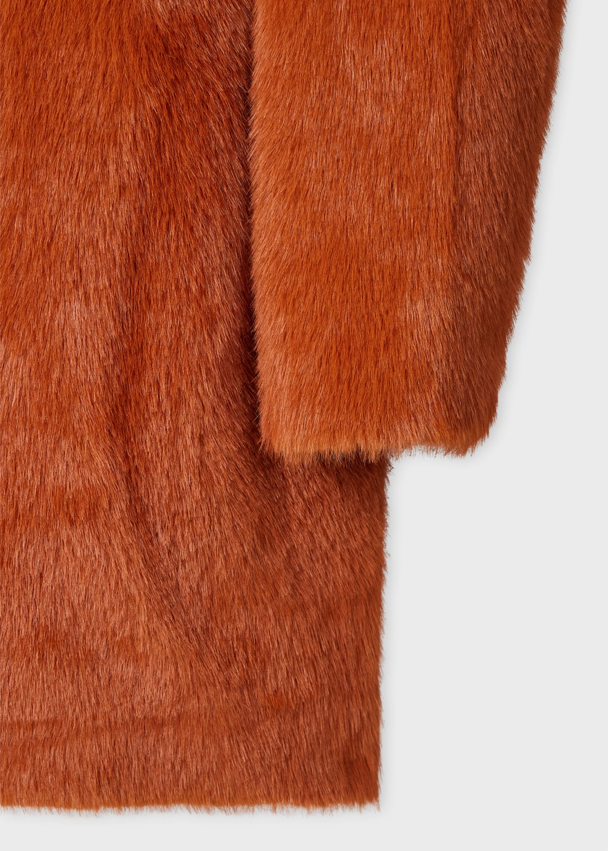 Women's Rust Orange Faux Fur Coat