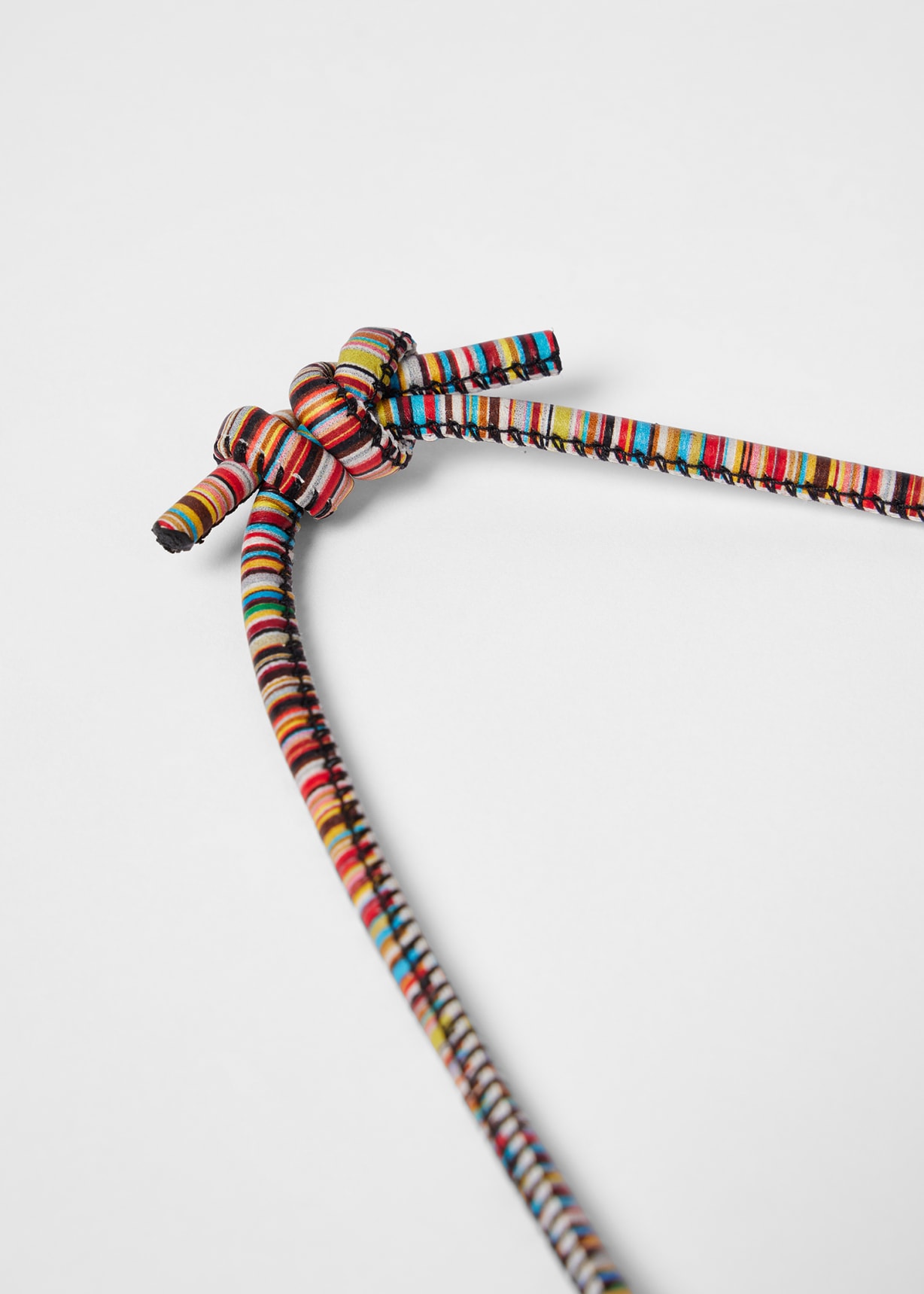 'Signature Stripe' Leather Detachable Phone Strap