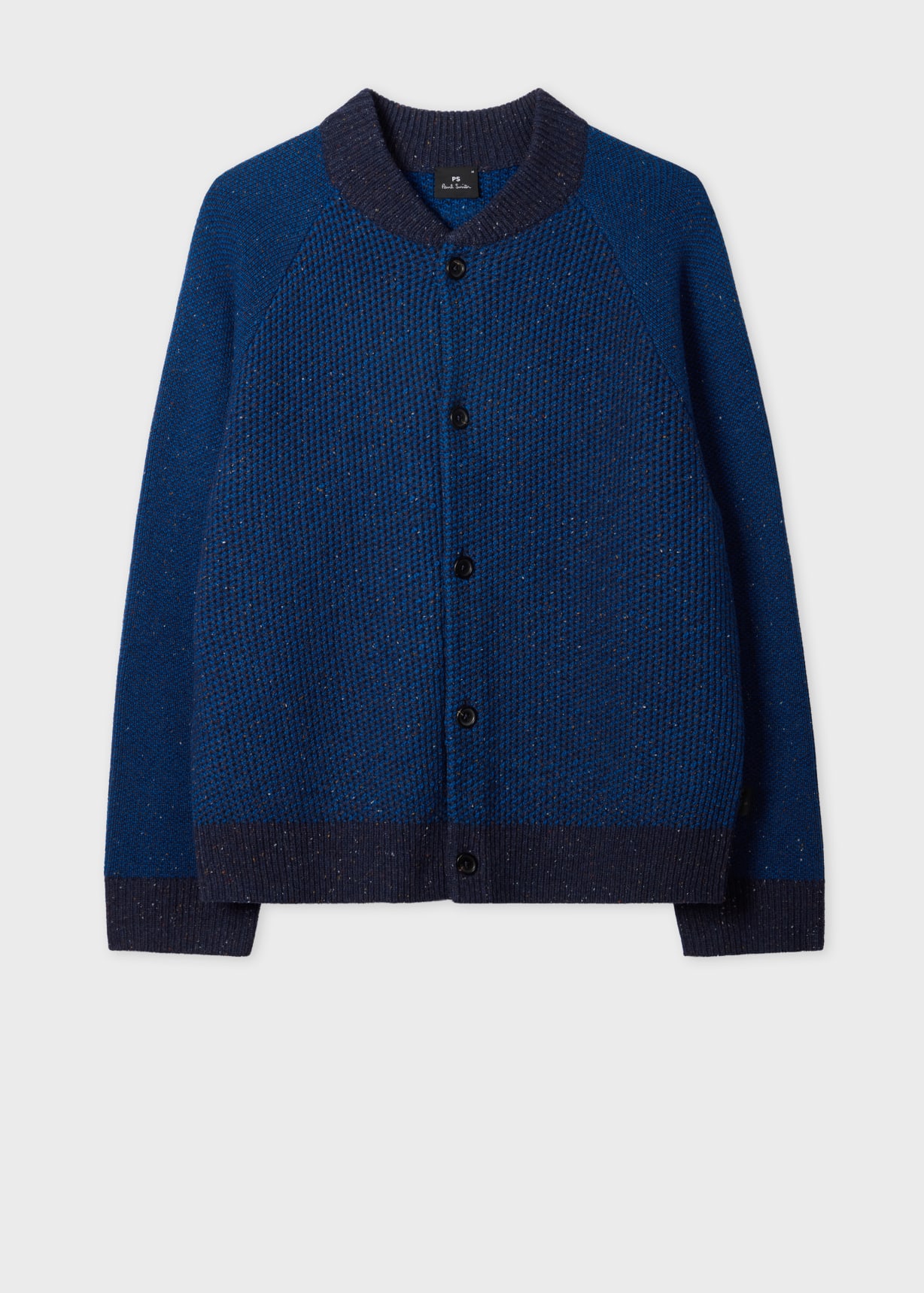 Cardigan Bomber Homme Bleu Marine à Surpiqûres Ton sur Ton