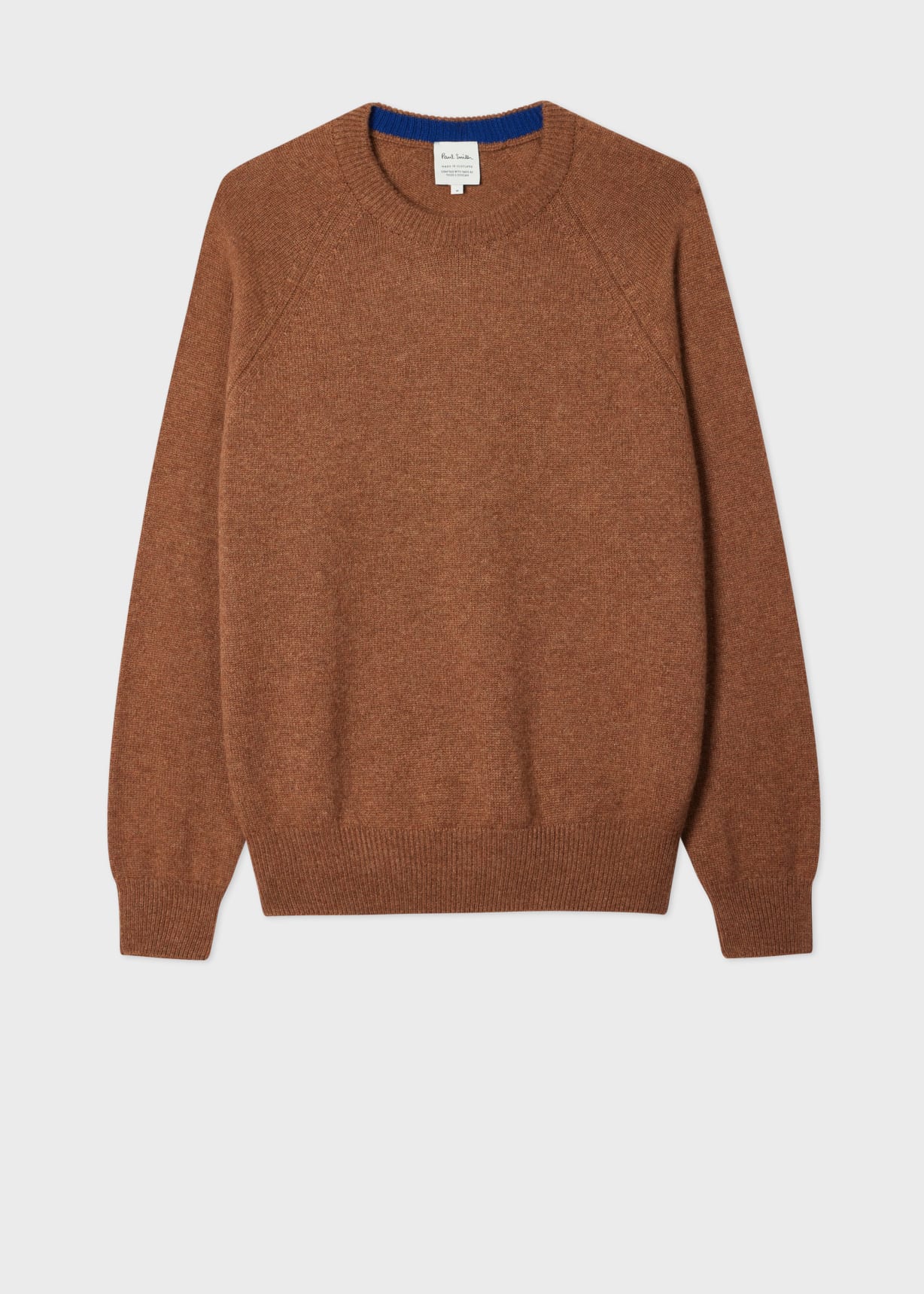 Men's Tan Brown Cashmere Crew Neck Sweater