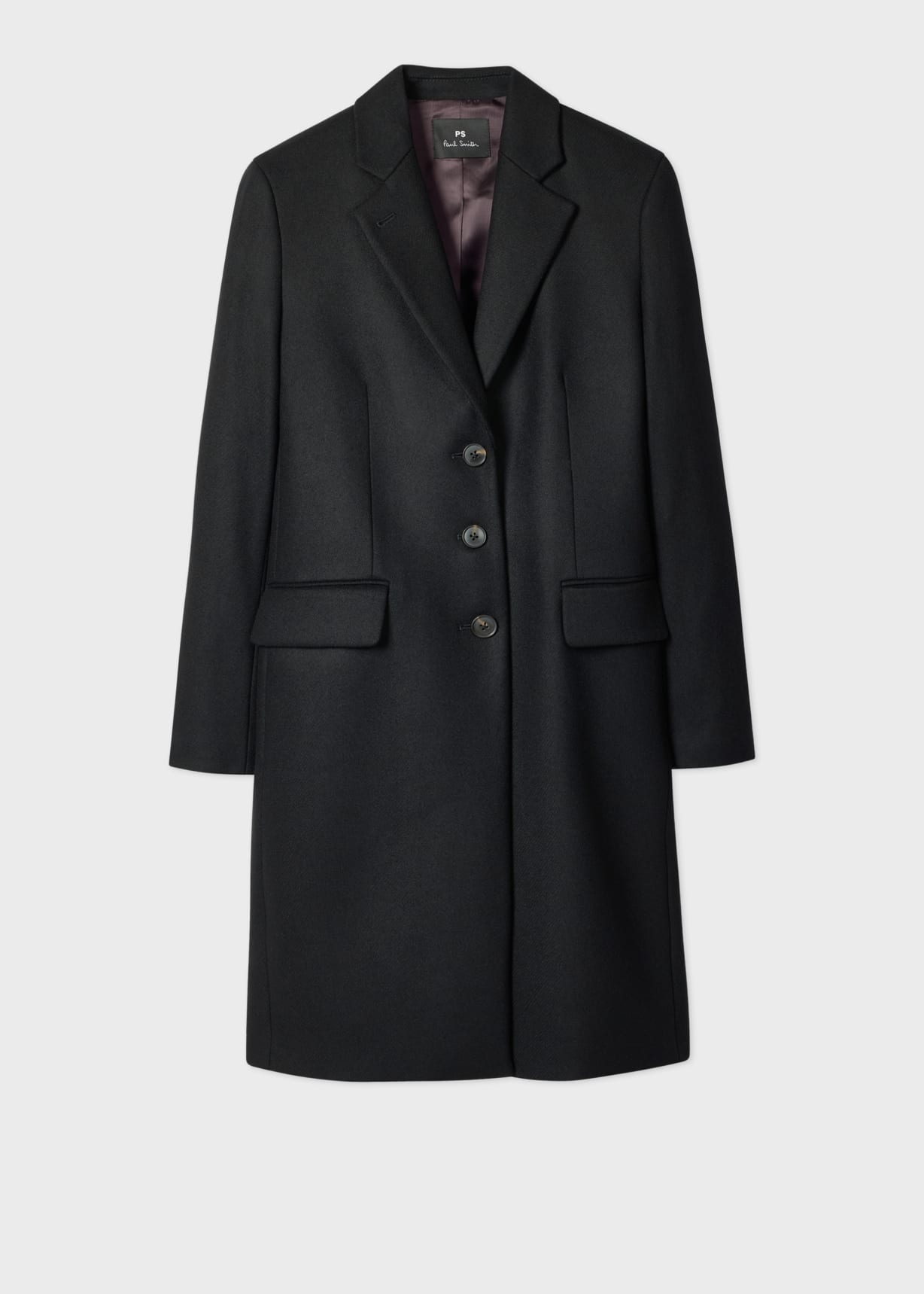 Women's Black Wool Epsom Coat
