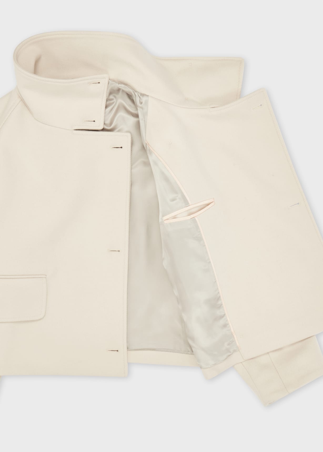 Women's Wool-Blend Cream Short Jacket