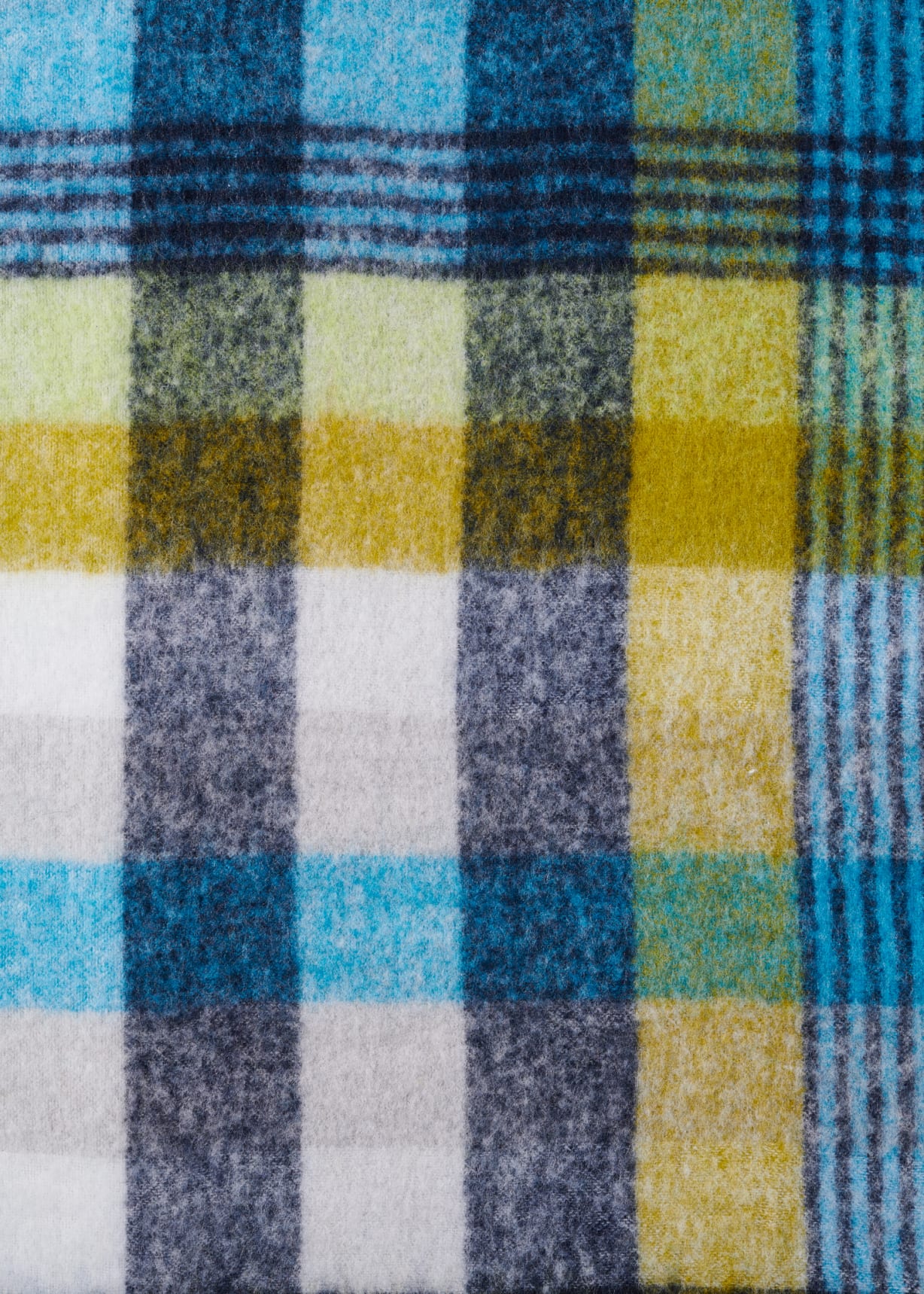 Multicolour Merino Wool Check Blanket