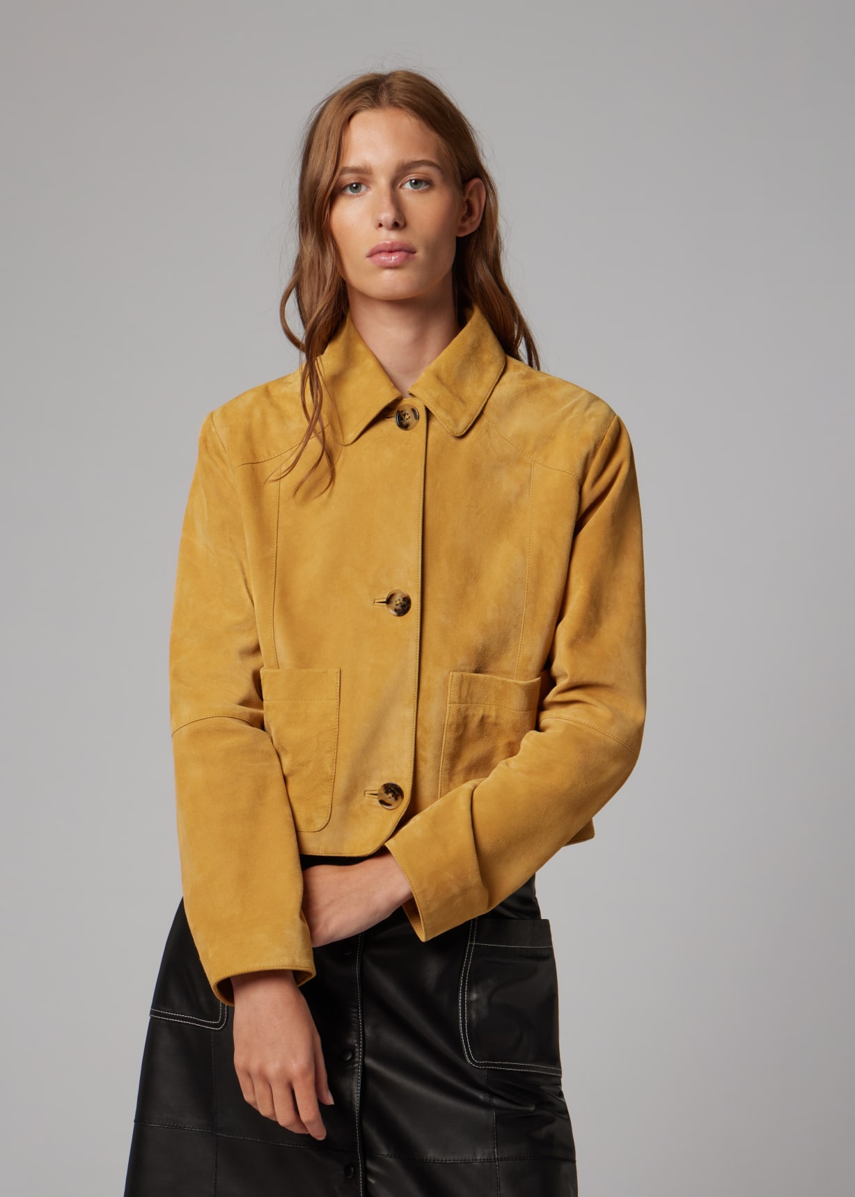 Women's Yellow Suede Jacket