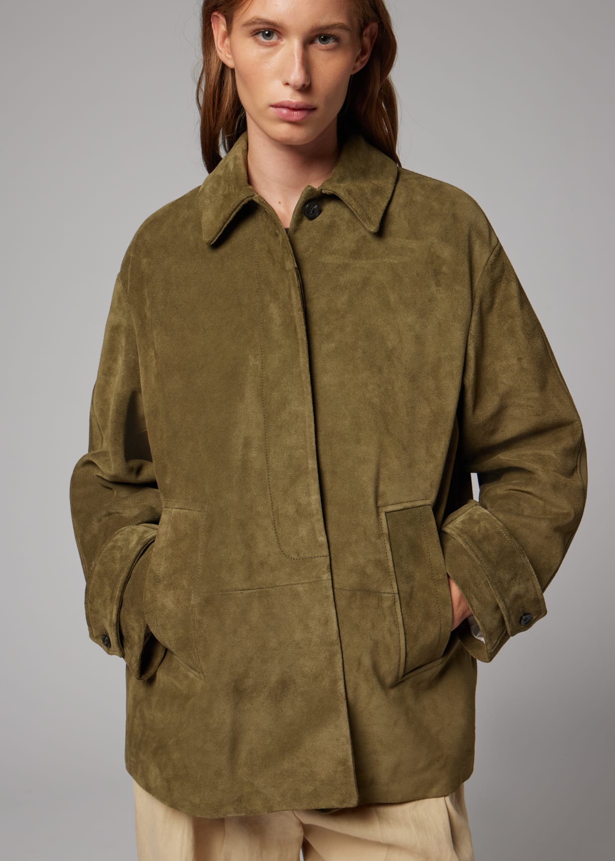 Women's Olive Suede Swing Jackets Paul Smith