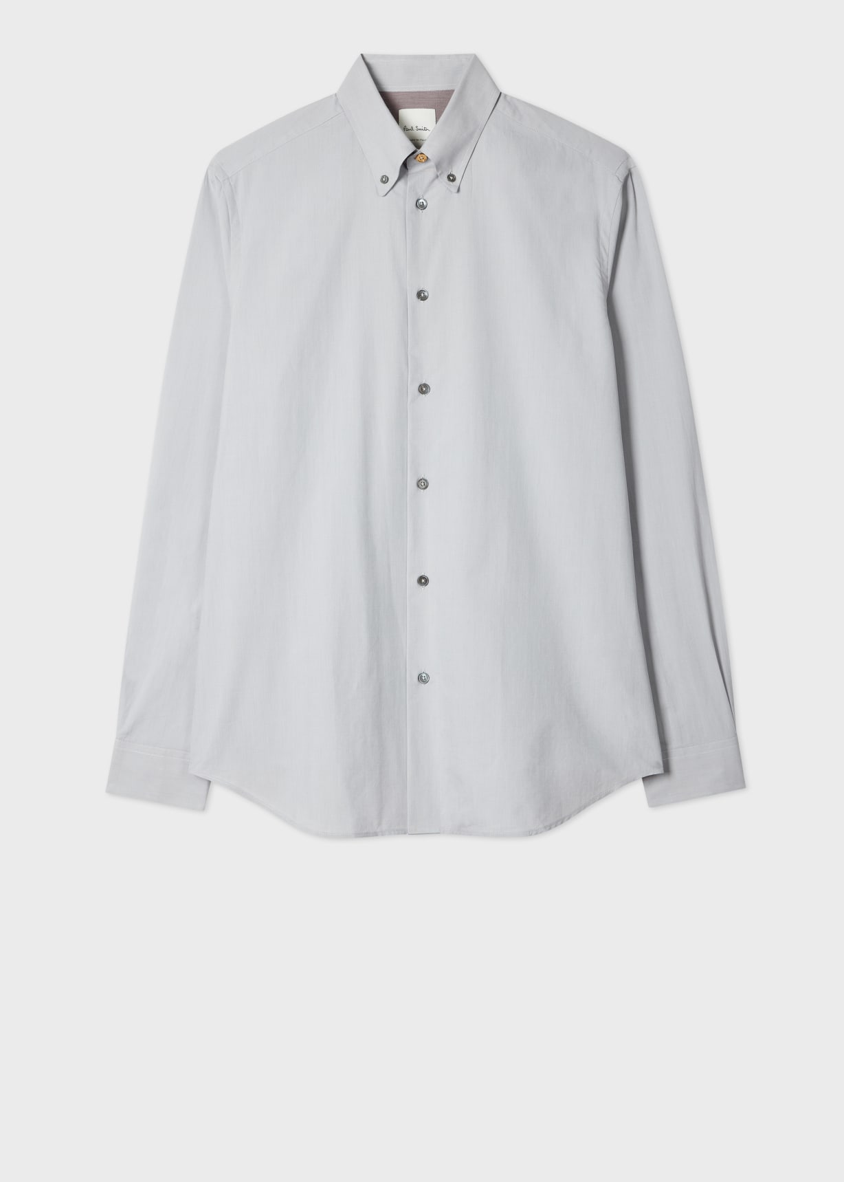 Men's Casual-Fit Light Grey Button-Down Shirt