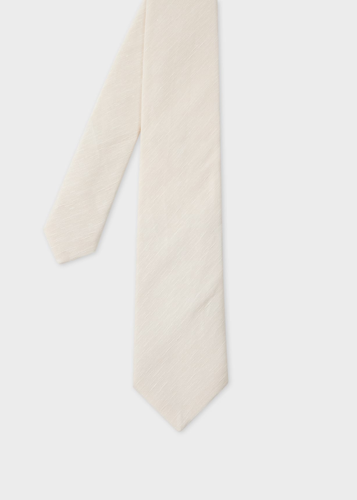 Ecru Linen-Silk Blend Textured Tie