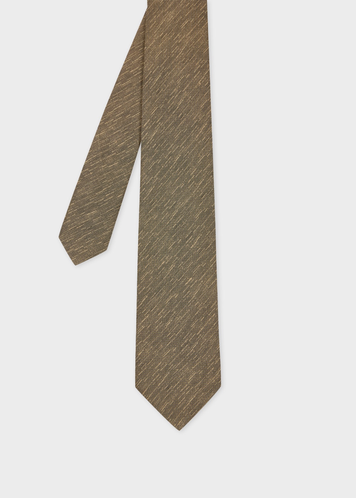 Brown Linen-Silk Blend Textured Tie