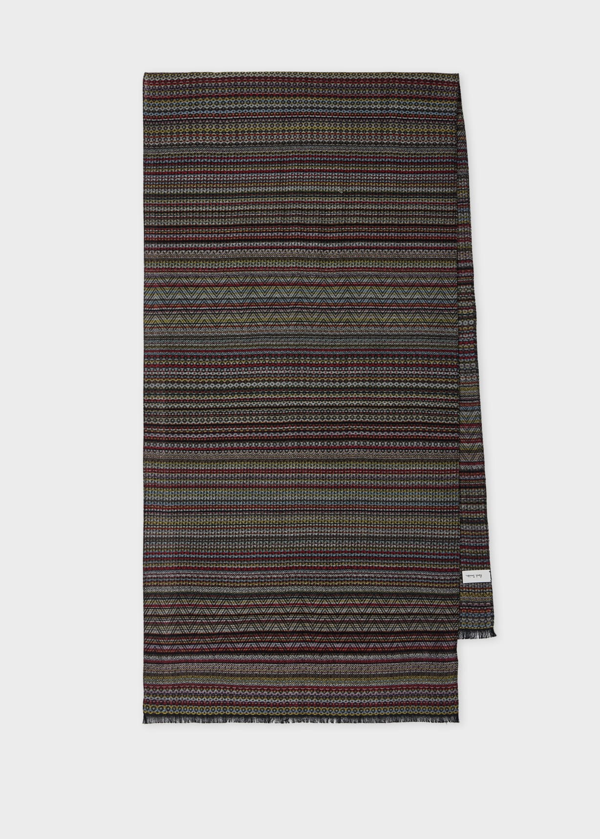Men's 'Signature Stripe' Geo Wool-Silk Scarf