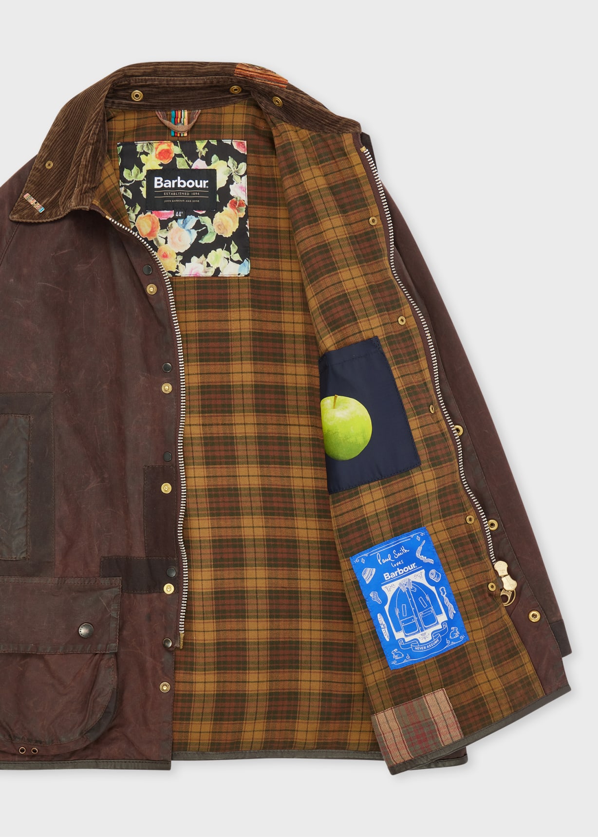 Paul Smith loves Barbour - Veste Homme Marron Re-Loved Cirée