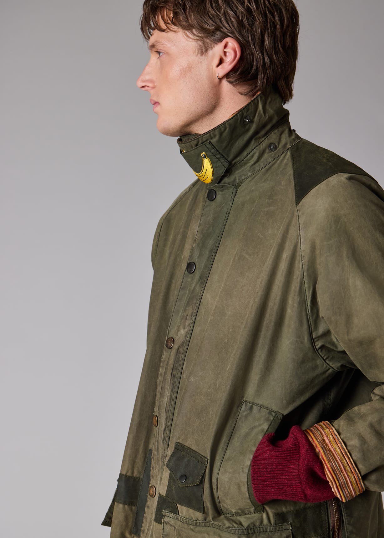 Paul Smith loves Barbour - Veste Cirée Re-Loved Verte