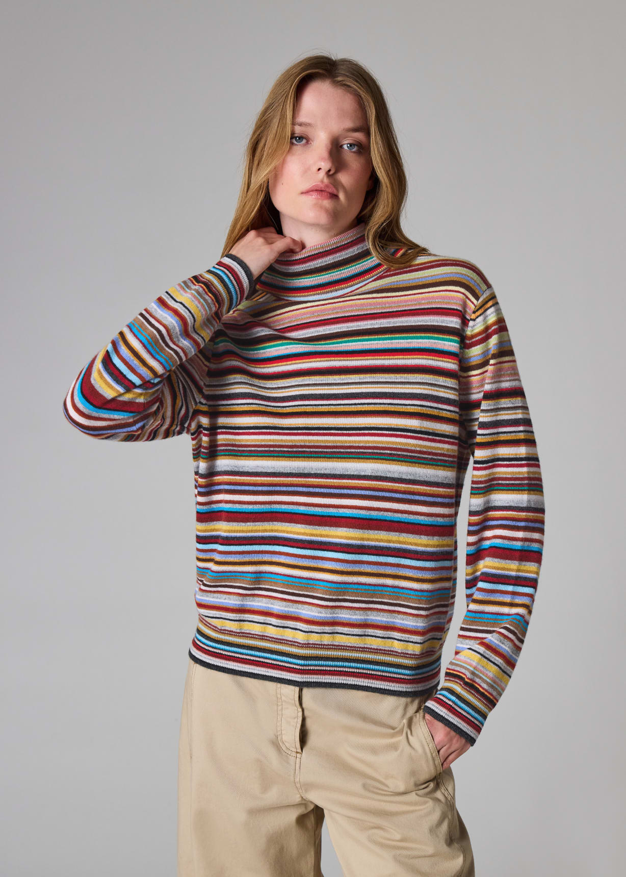 Women's 'Signature Stripe' Roll Neck Sweater