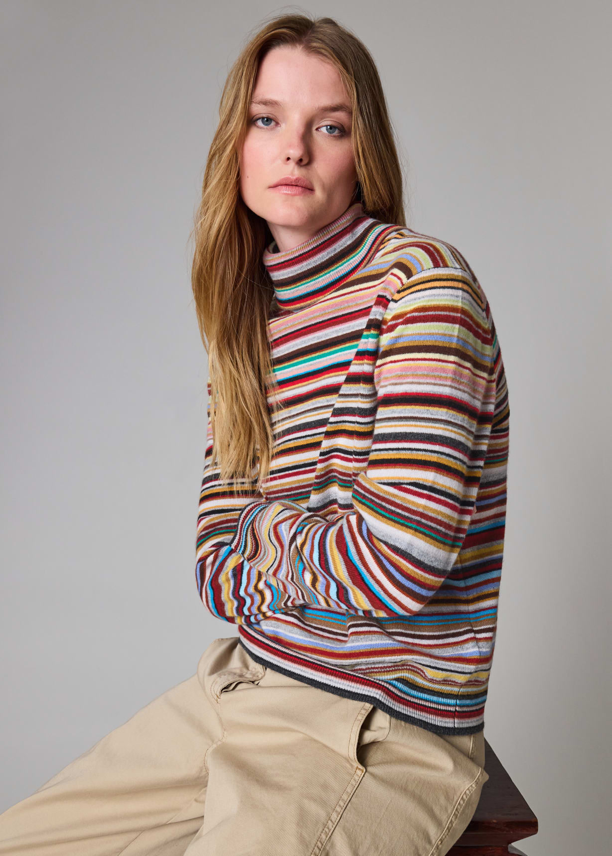 Women's 'Signature Stripe' Roll Neck Sweater