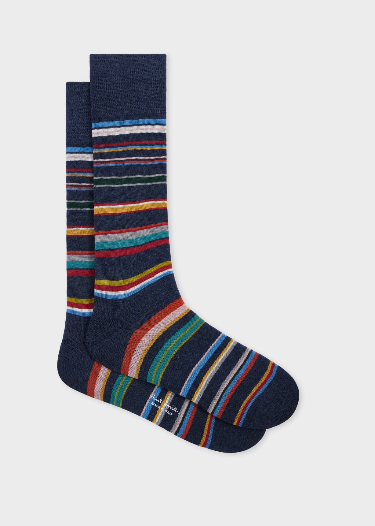 Men's Navy Marl Stripe Socks