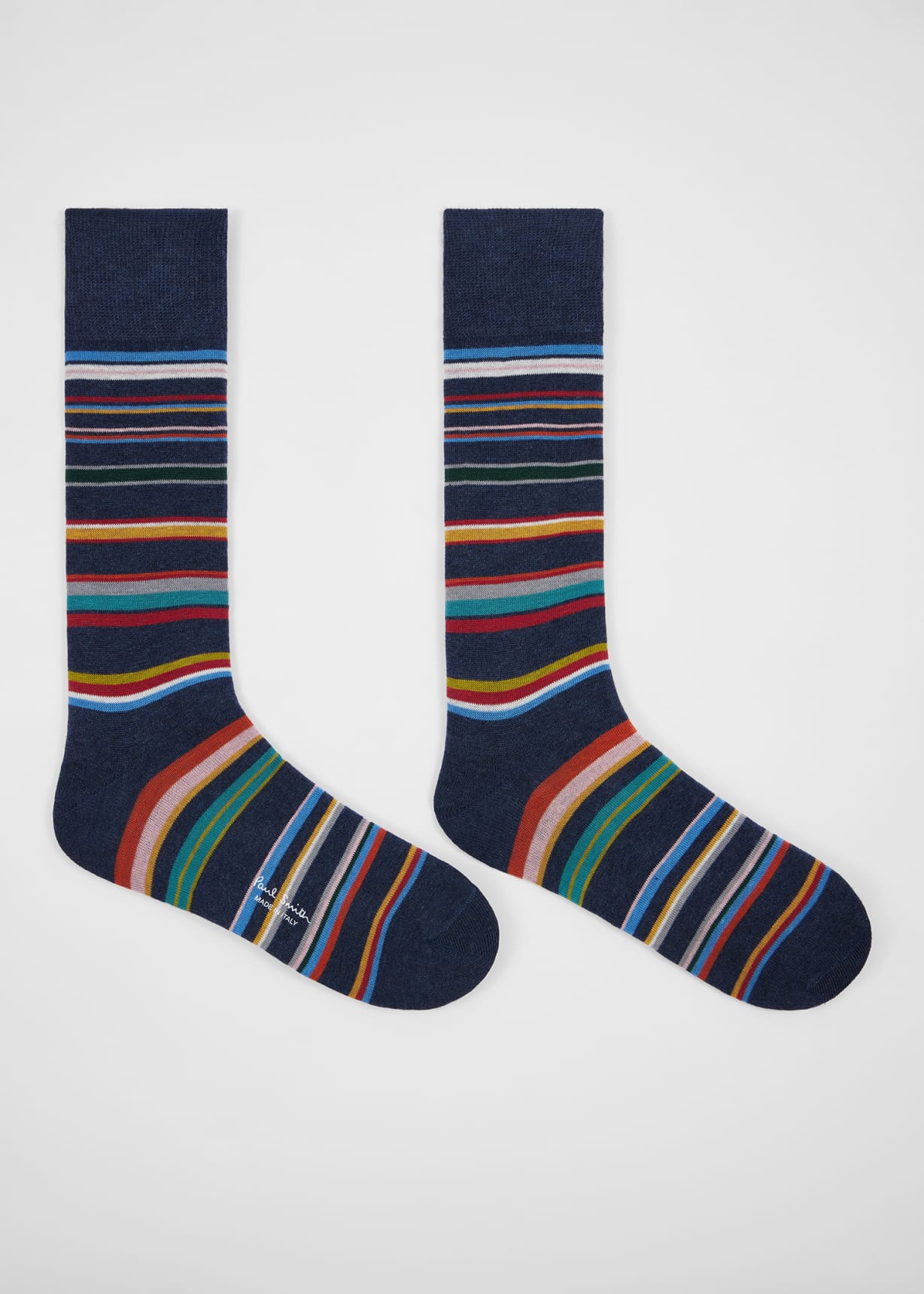Men's Navy Marl Stripe Socks