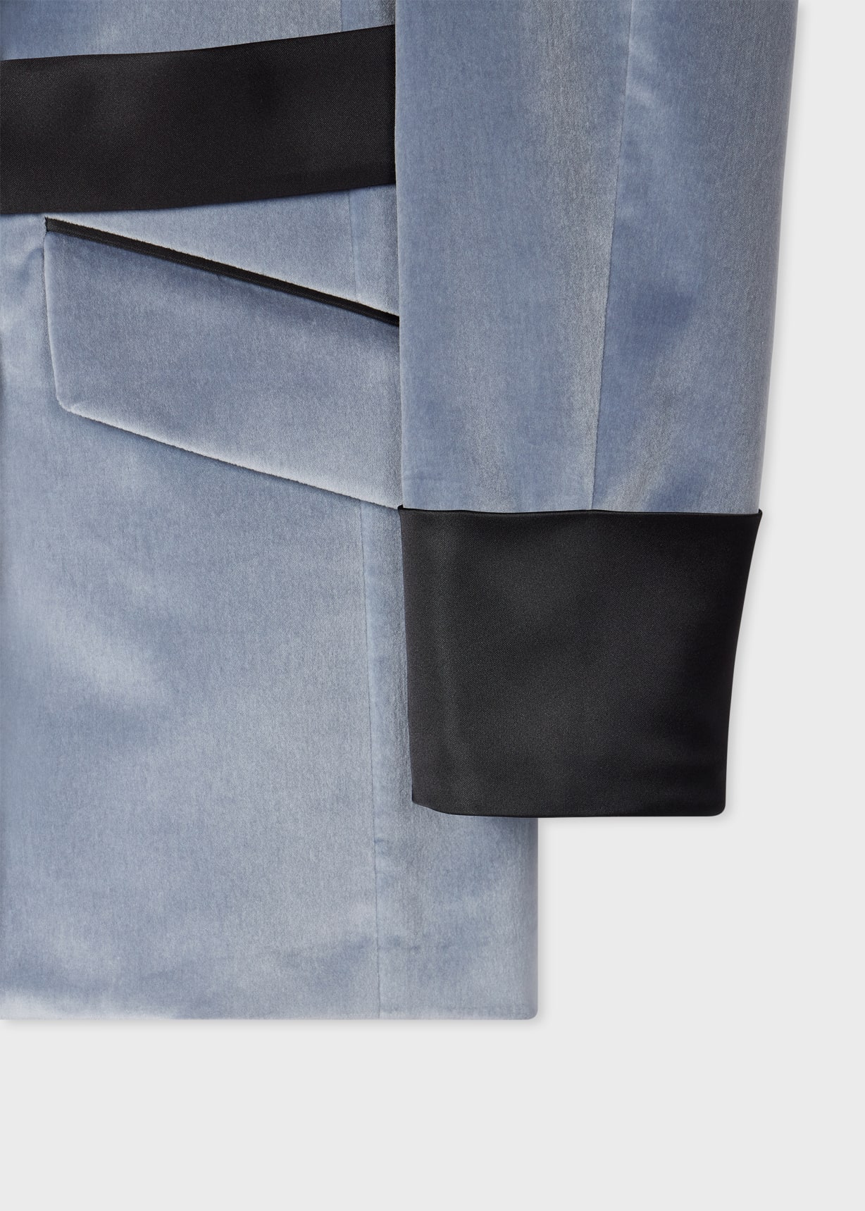 Women's Blue Velvet Contrast-Trim Belted Blazer