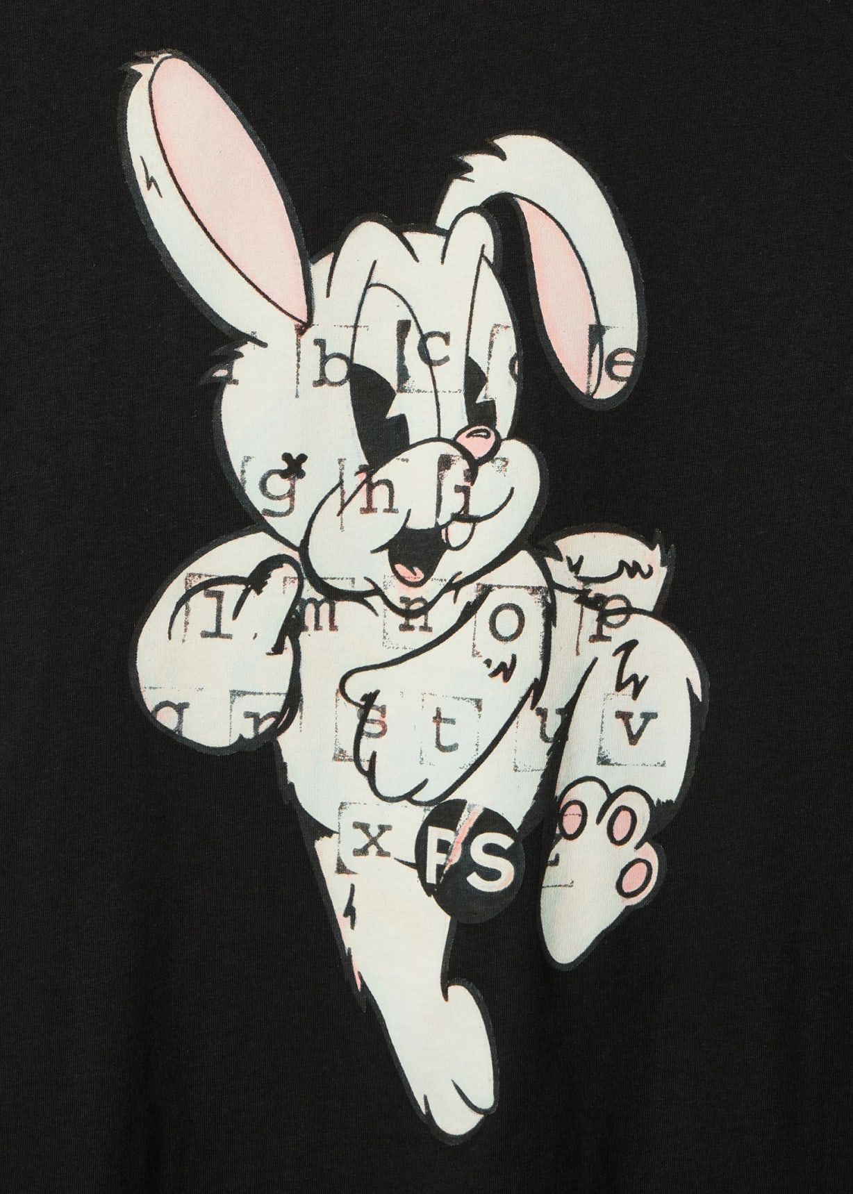 Men's Slim-Fit Black 'Bunny' Print T-Shirt