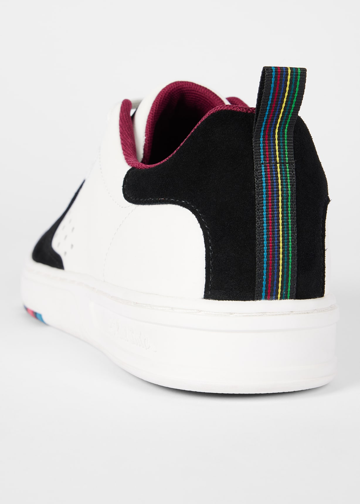 Men's White and Black Panel 'Cosmo' Trainers